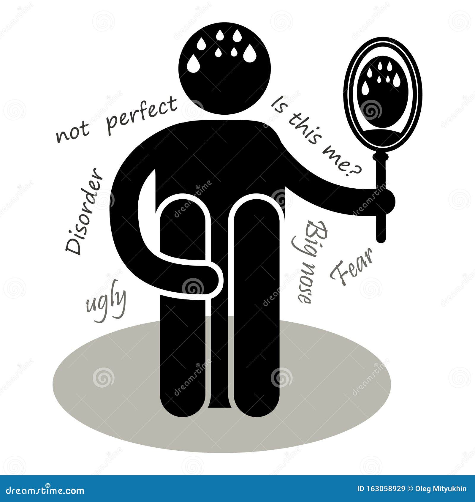 Dysmorphophobia Body Dysmorphic Disorder. Mental Disorder Stock Vector ...