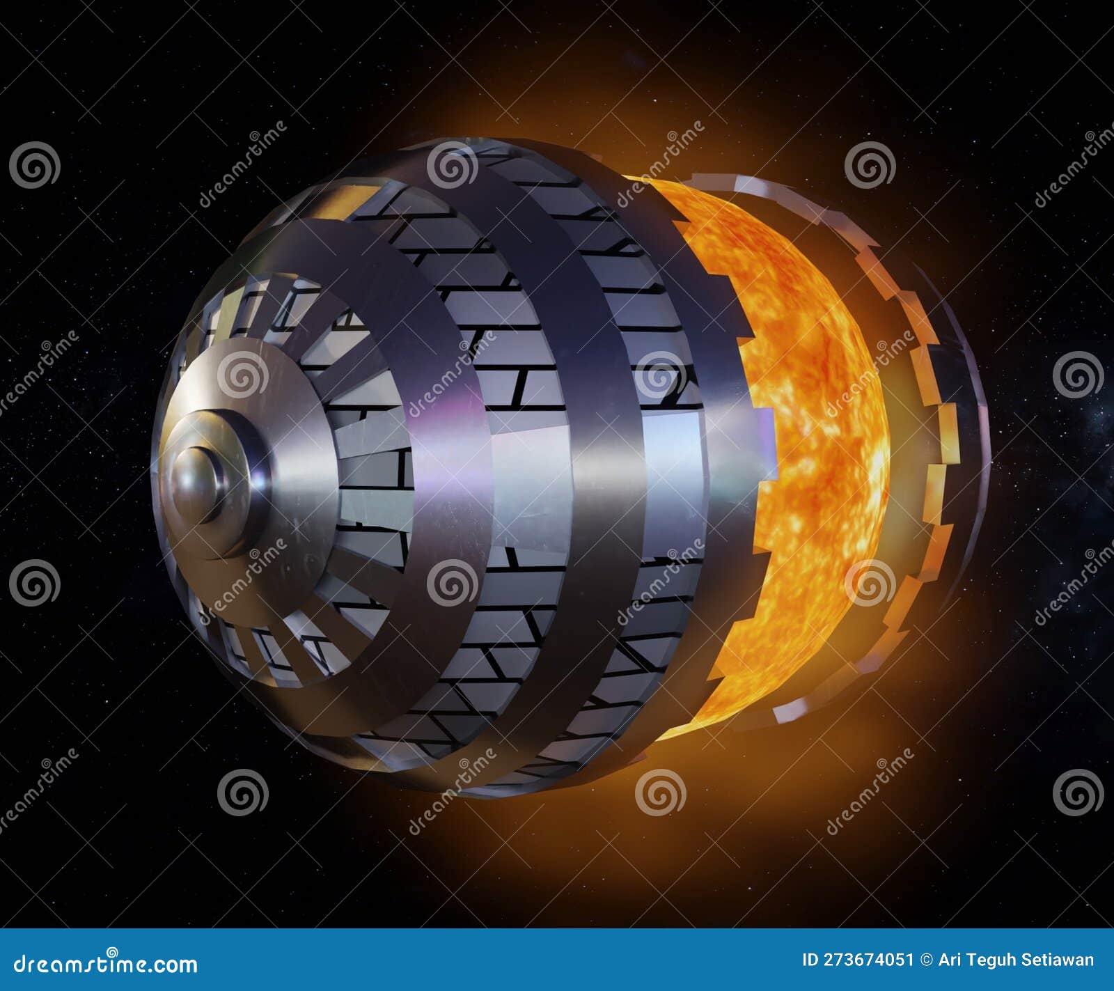 Dyson Sphere Wrap Around Our Sun In The Solar System Stock Photo ...