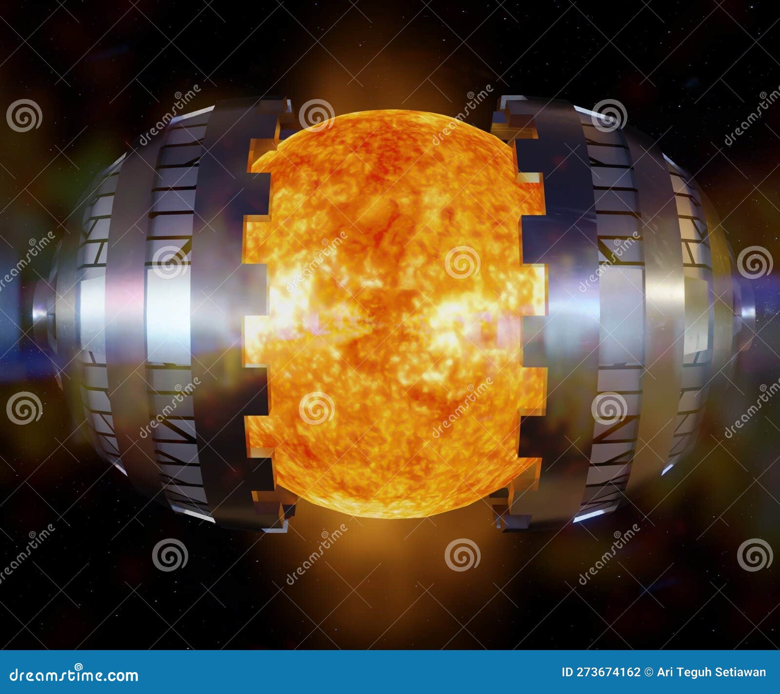 A Dyson Sphere Harvests the Energy of Stars Stock Illustration ...