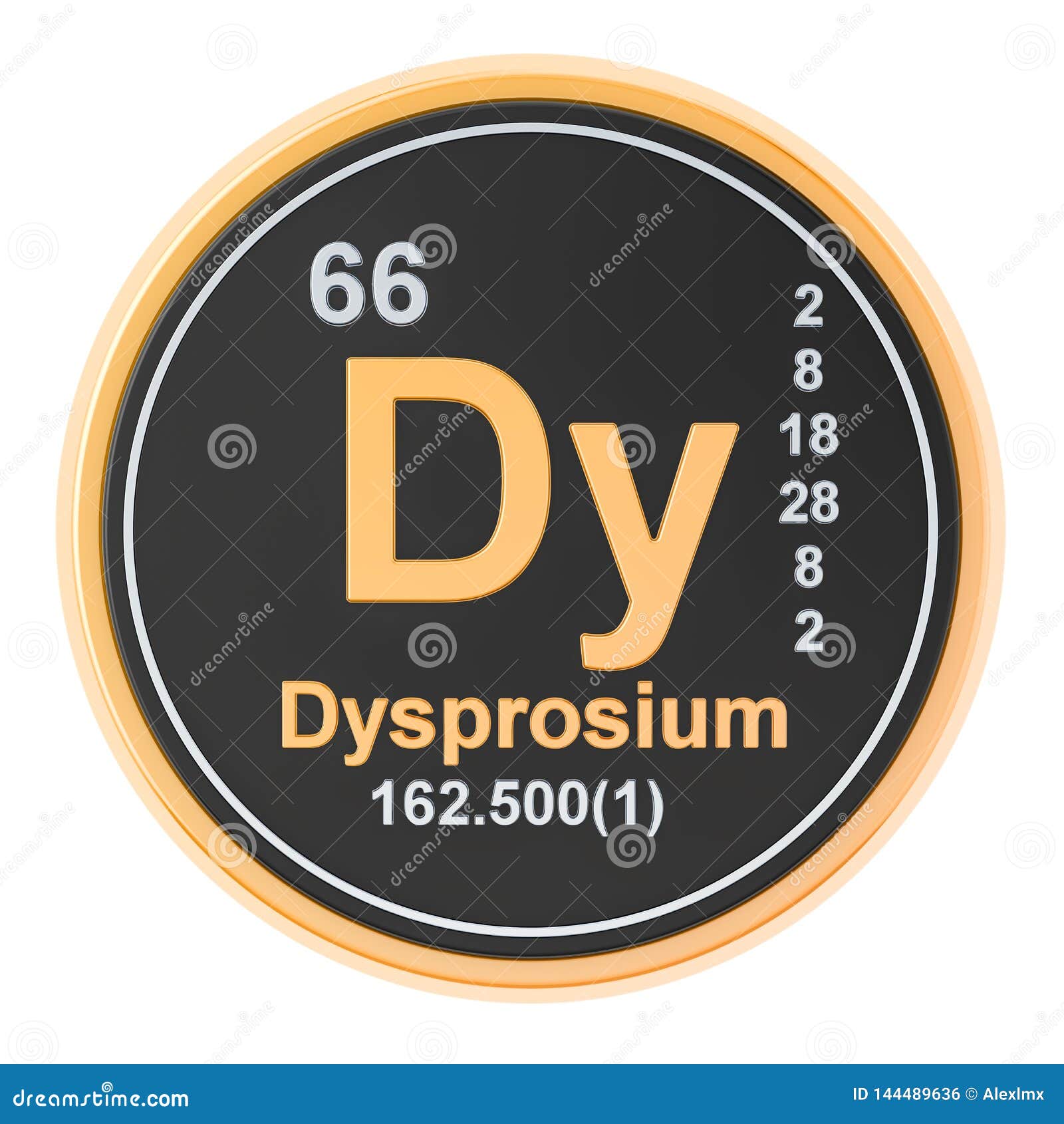 Dysprosium, 3D Rendering Of Symbols Of The Elements Of The Periodic ...