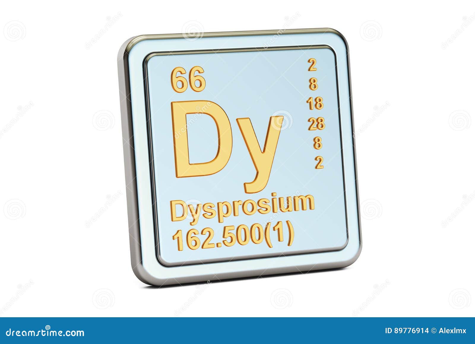Dysprosium, 3D Rendering Of Symbols Of The Elements Of The Periodic ...
