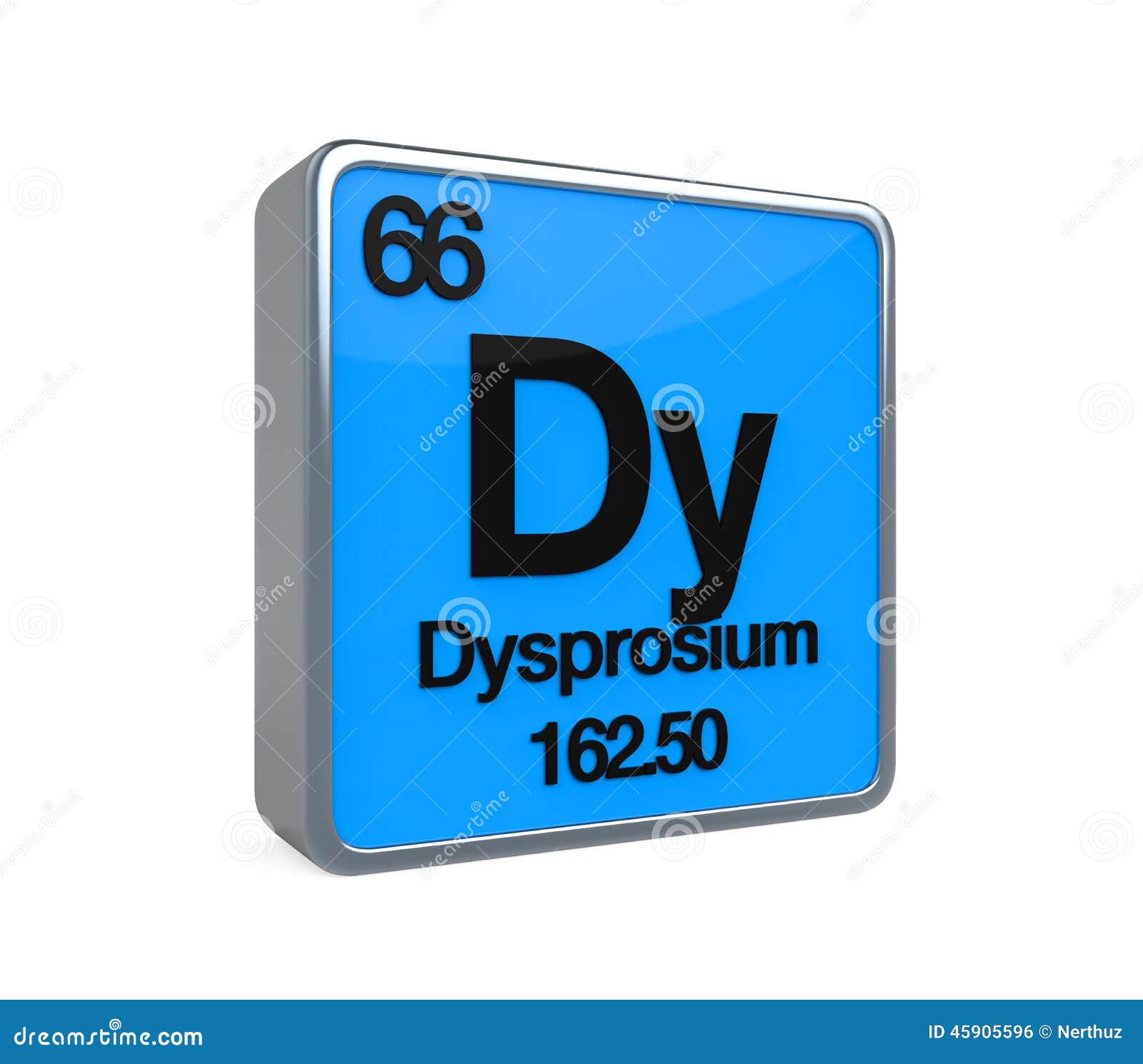Dysprosium As Element 66 Of The Periodic Table 3D Illustration On ...