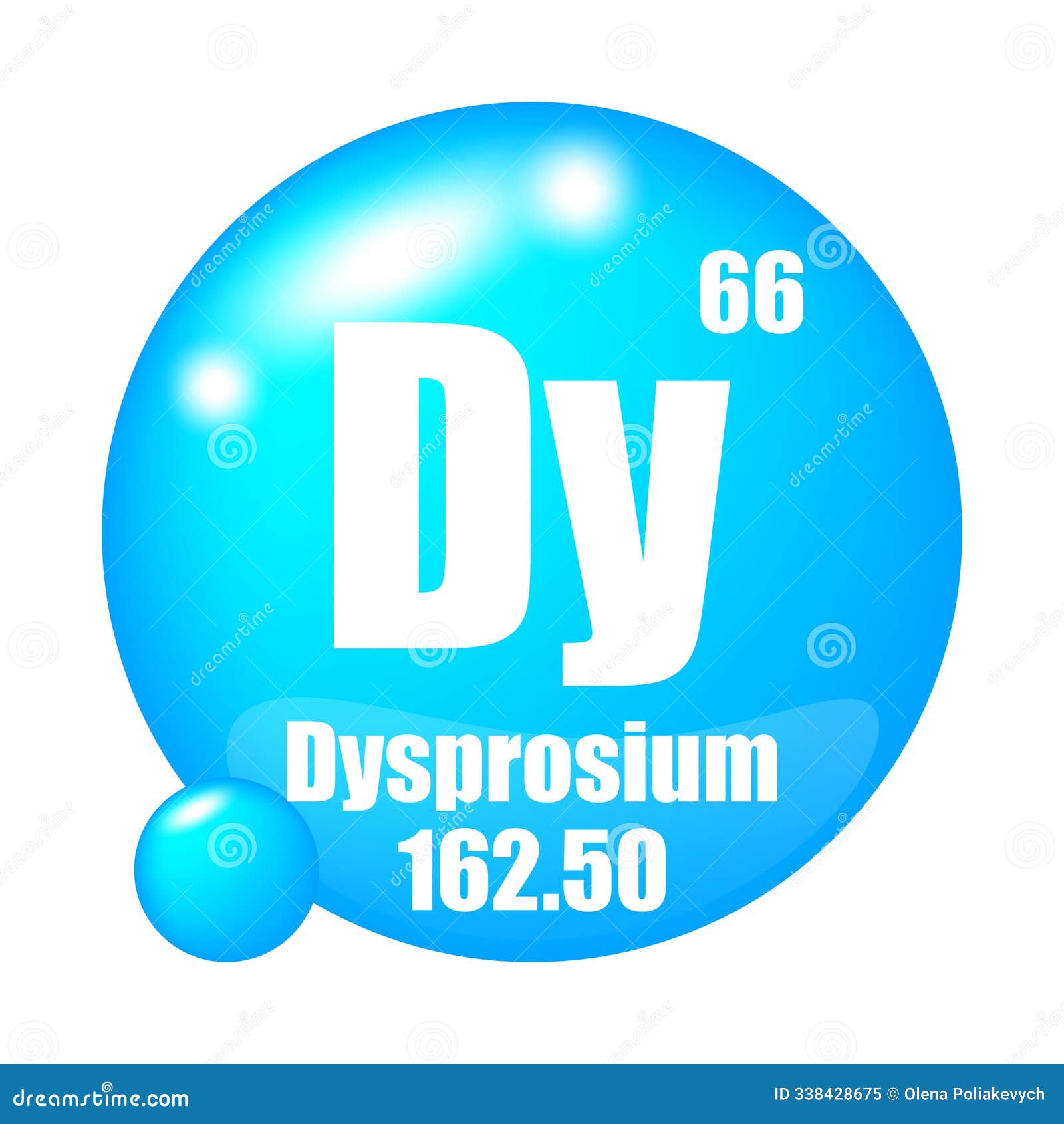 Dysprosium Icon. Dy Chemical Element. Atomic Number 66. Mass 162.50 ...
