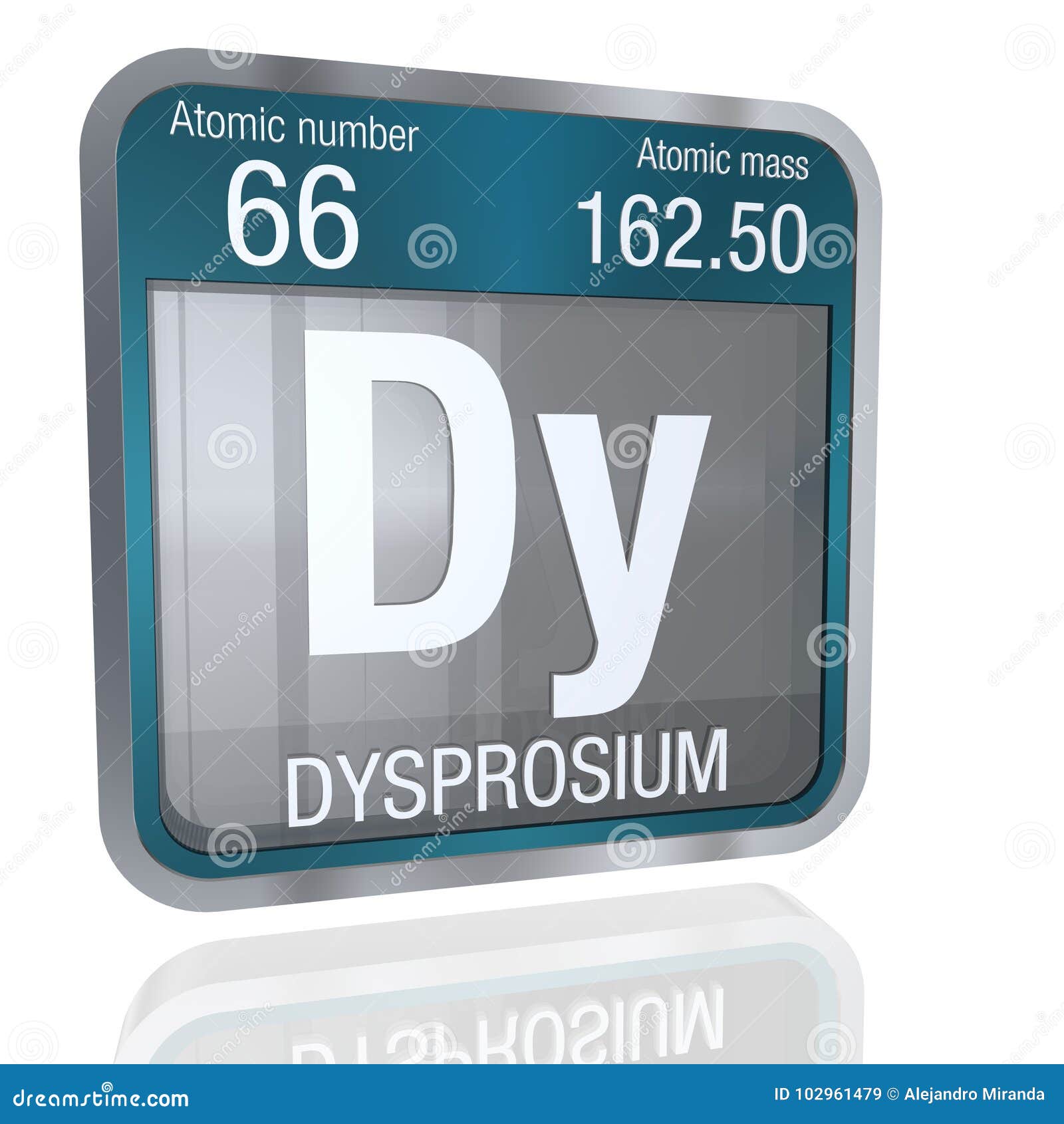 Dysprosium Symbol. Sign Dysprosium With Atomic Number And Atomic Weight ...