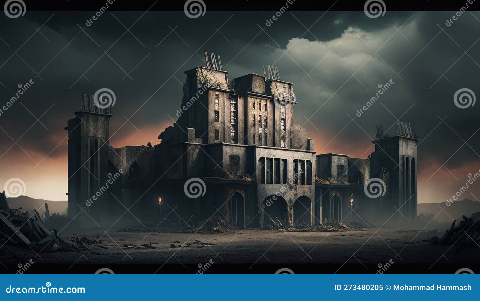 Dystopian Audition Backdrop, Made with Generative AI Stock Illustration ...