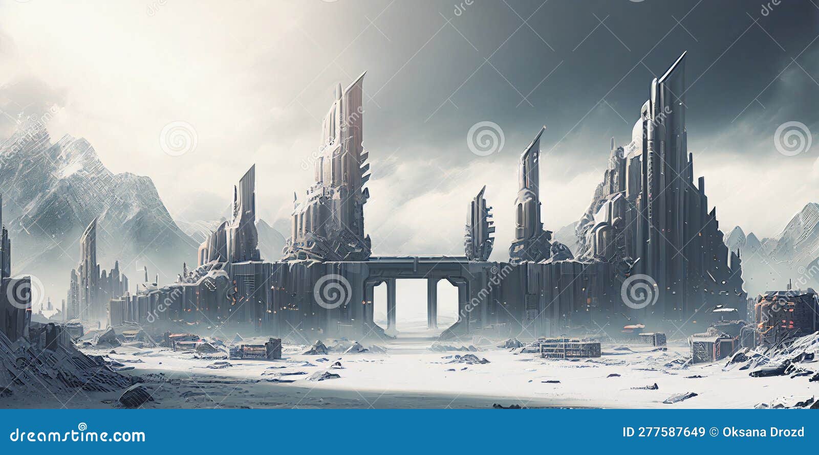 Dystopian Megalopolis: Futuristic Sci-Fi City Illustration with ... Dystopian Megalopolis: Futuristic Sci-Fi City Illustration with ...