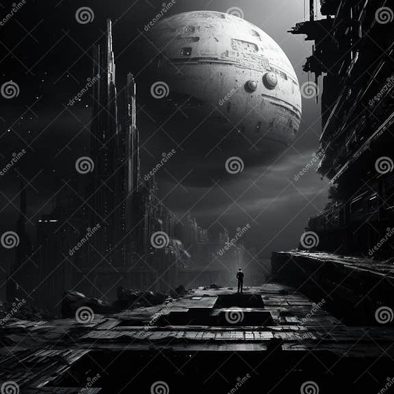 Destroyed Alien Architecture, Apocalypse on an Unknown Planet Stock ...