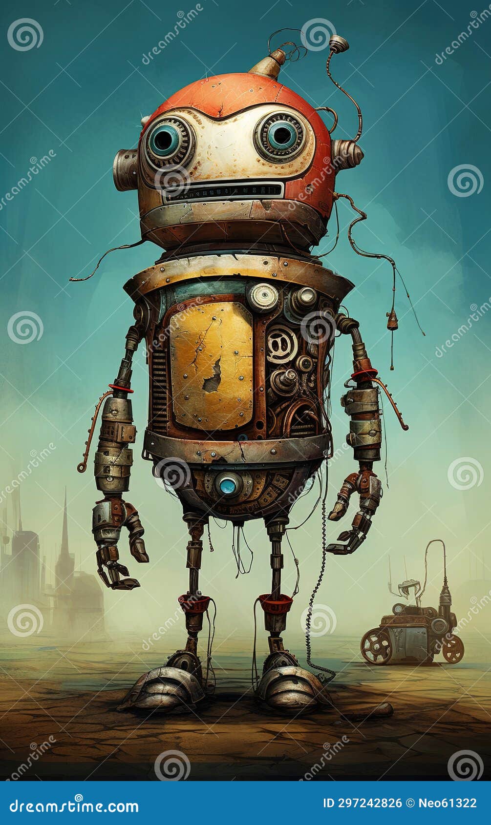 Dystopian Surrealist Robot Portrait Generative AI Stock Illustration ... Dystopian Surrealist Robot Portrait Generative AI Stock Illustration ...