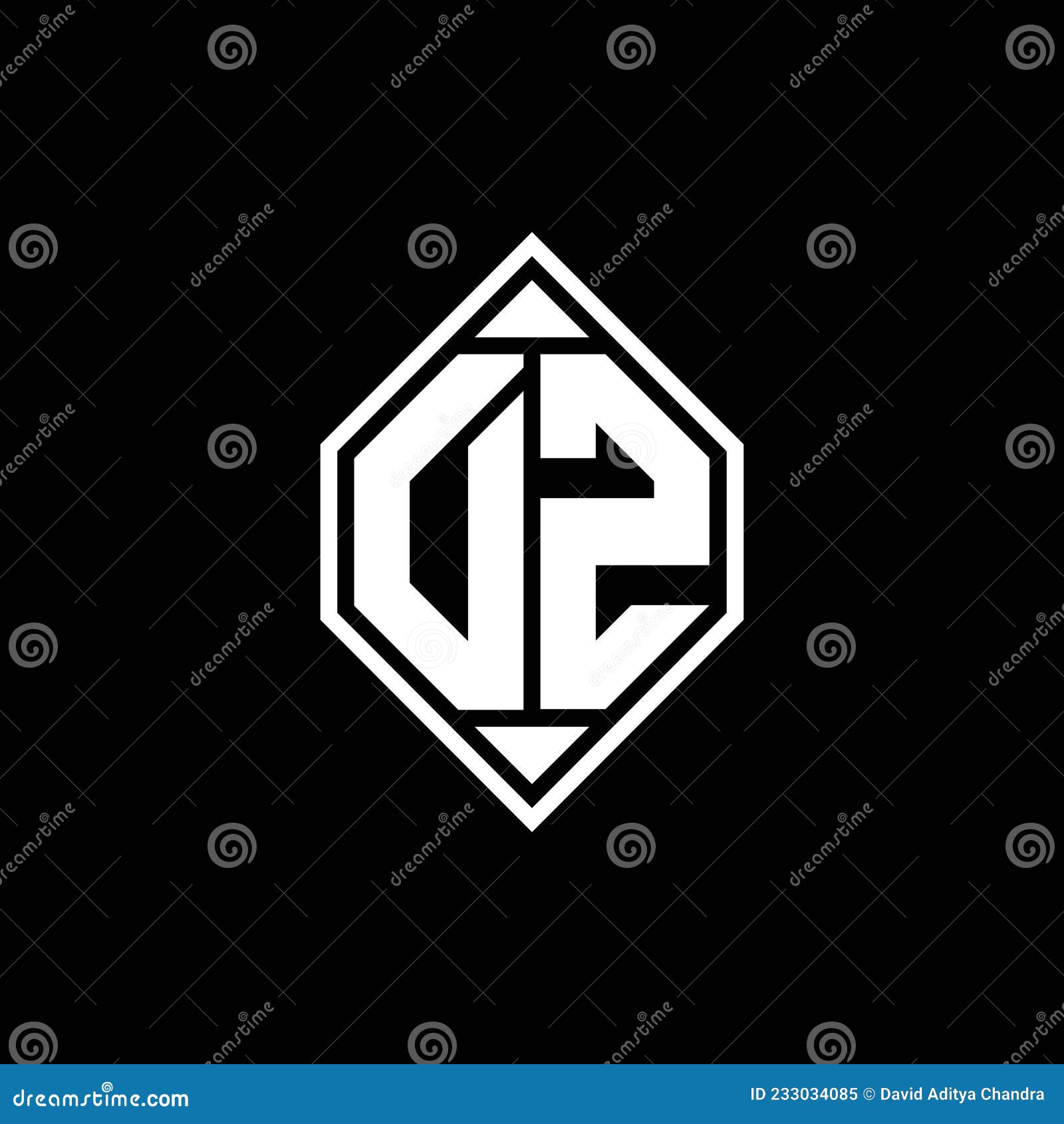 DZ Logo Monogram Geometric Shield Shape Style Stock Vector ...
