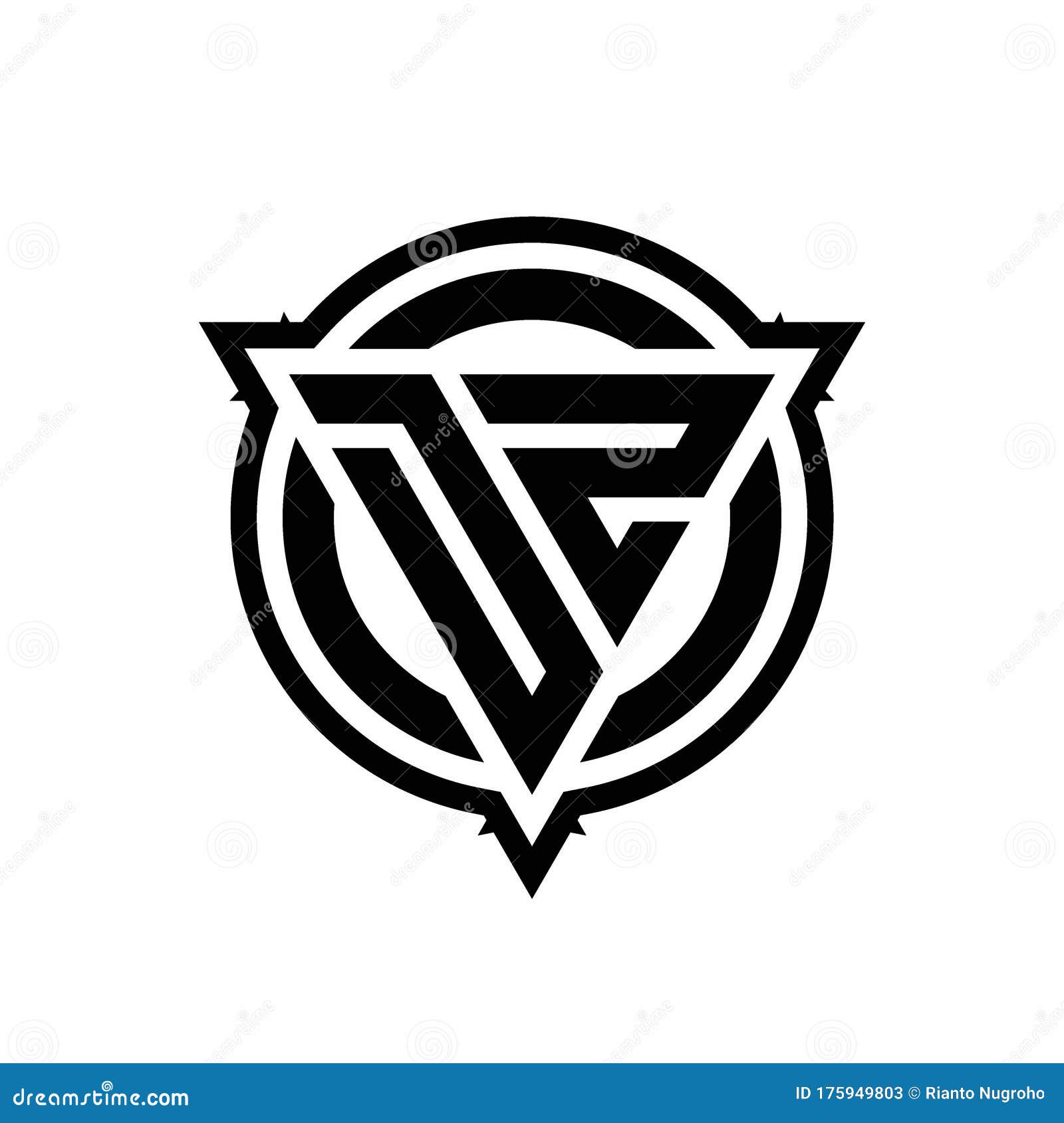 DZ Logo with Triangle Shape and Circle with Outline Rounded Design ...