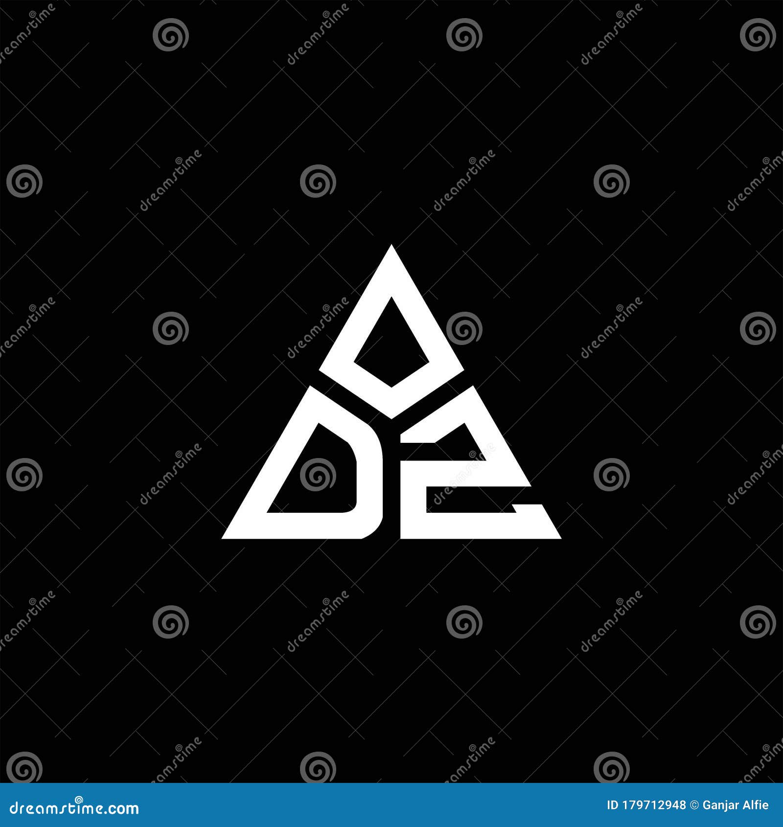 DZ Monogram Logo with 3 Pieces Shape Isolated on Triangle Stock Vector ...