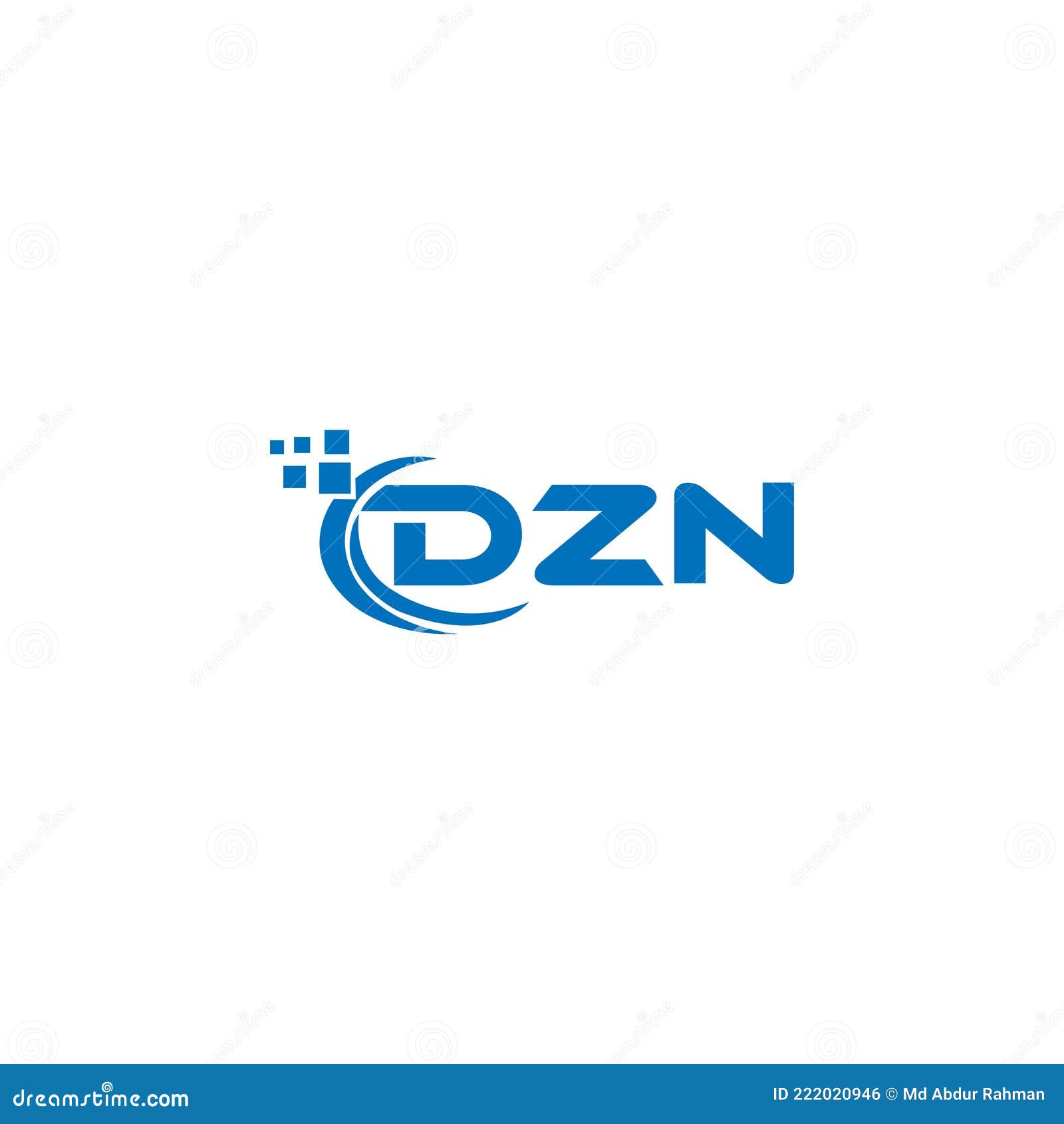 DZN Letter Logo Design on White Background. DZN Creative Initials ...