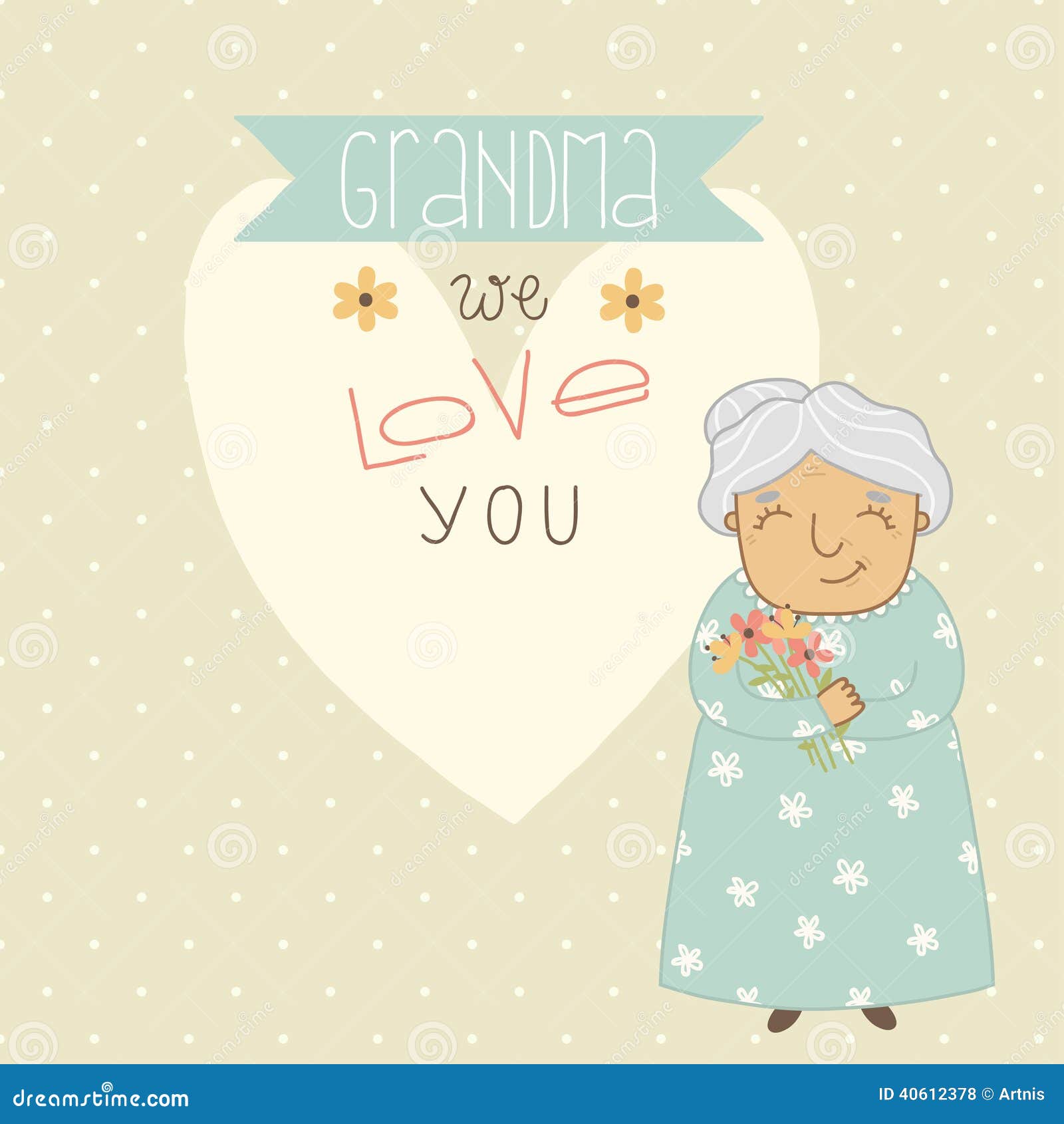 Día De Madres Feliz Tarjeta Para La Abuela Ilustración Del Vector Ilustración De Belleza