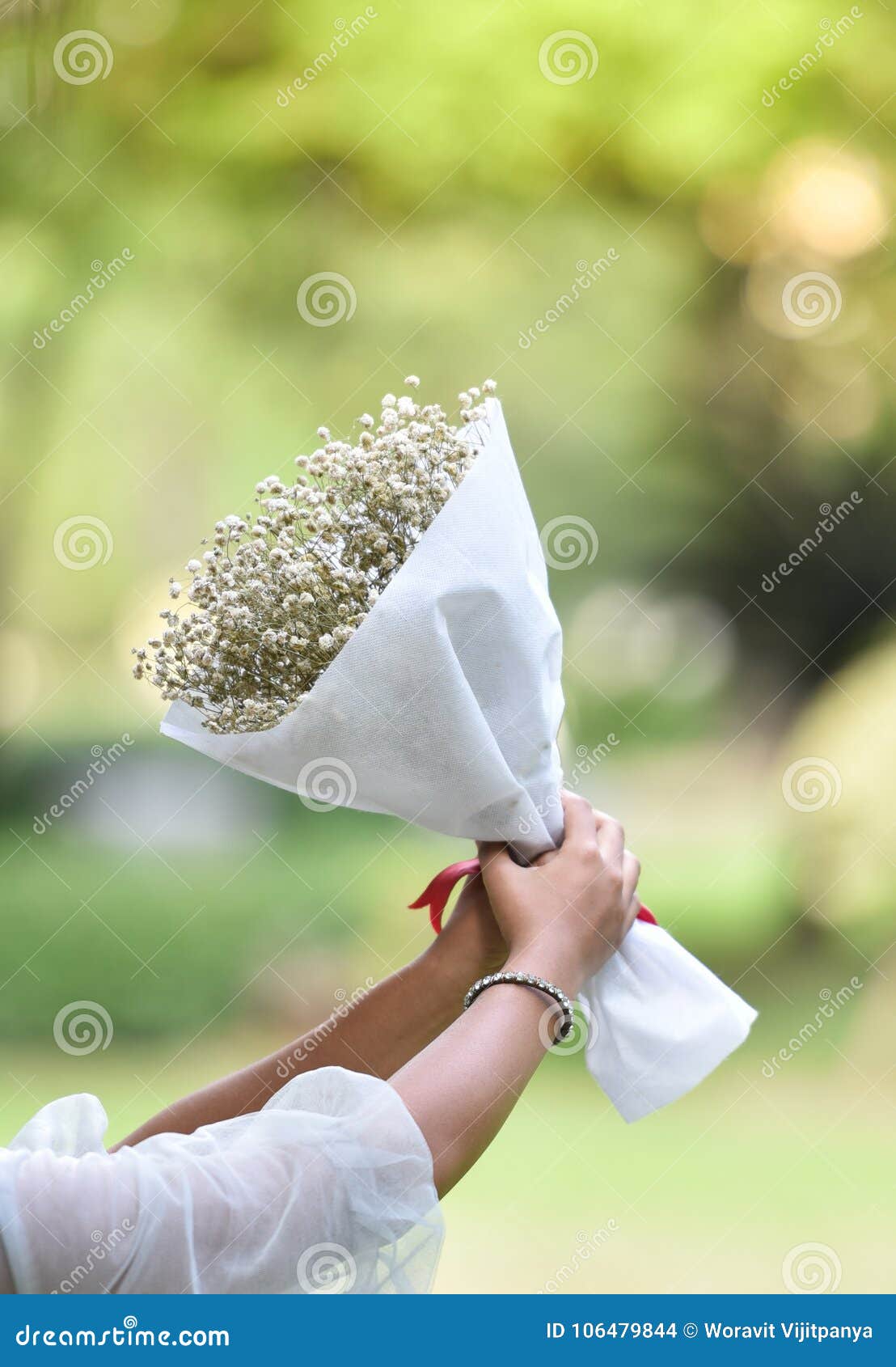 Flower Bouquet in Hand Give Flowers Fotografia Stock - Immagine di ...