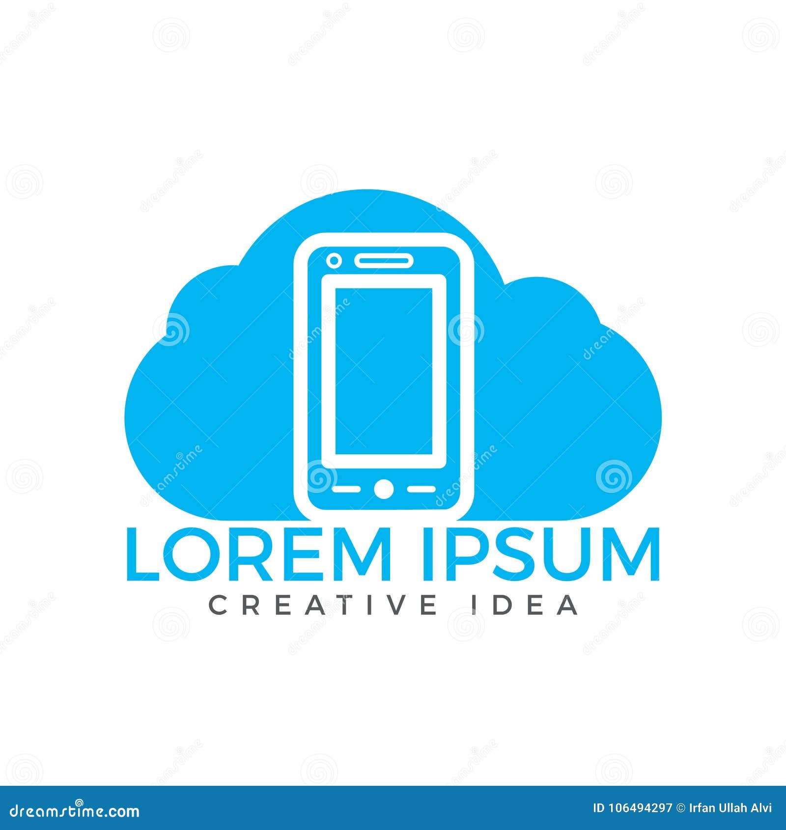 Cloud and Mobile Phone Logo Design. Vector Illustratie - Illustration ...