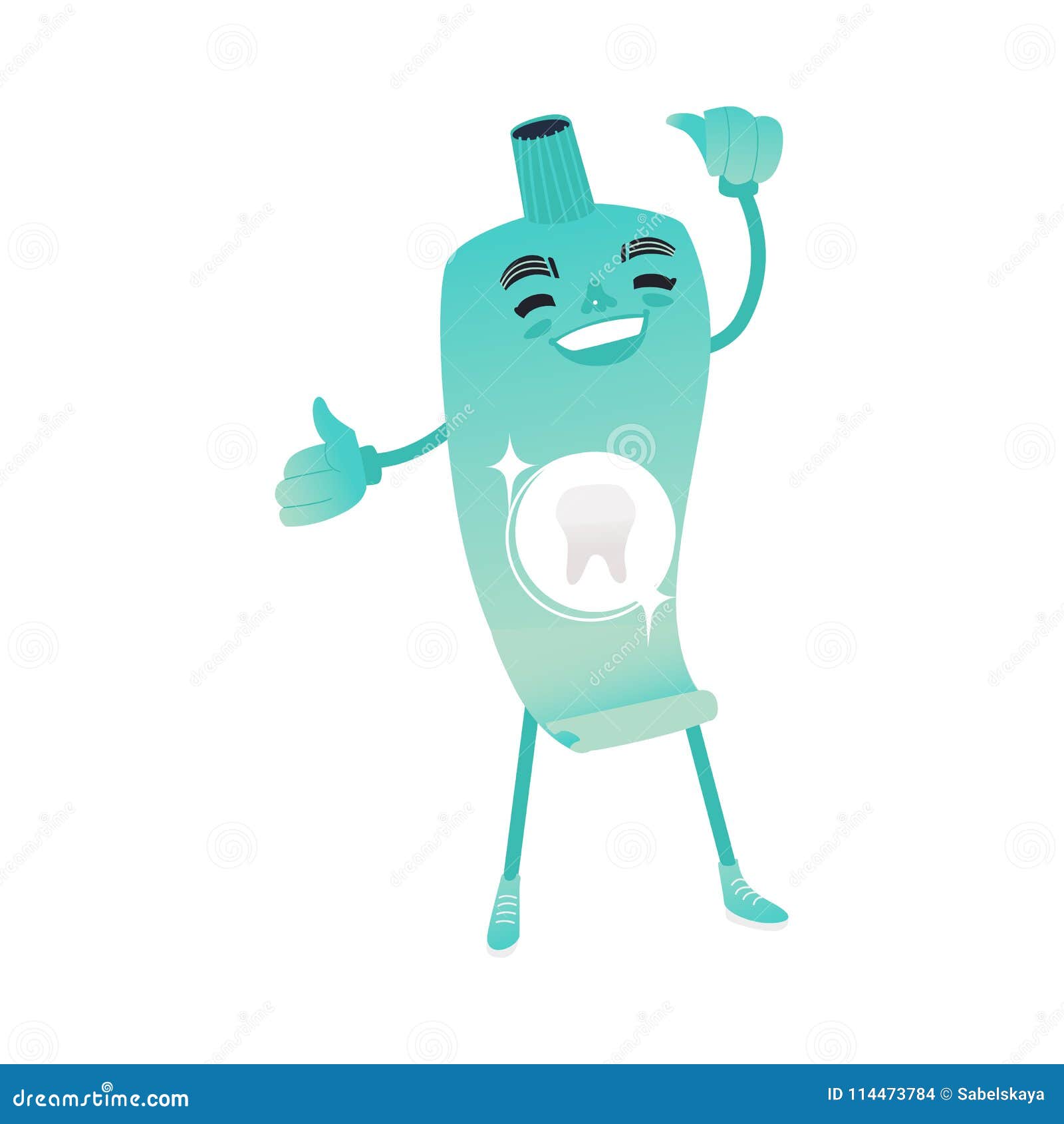 Funny Toothpaste Character Smiling - Dental Health and Oral Care ...