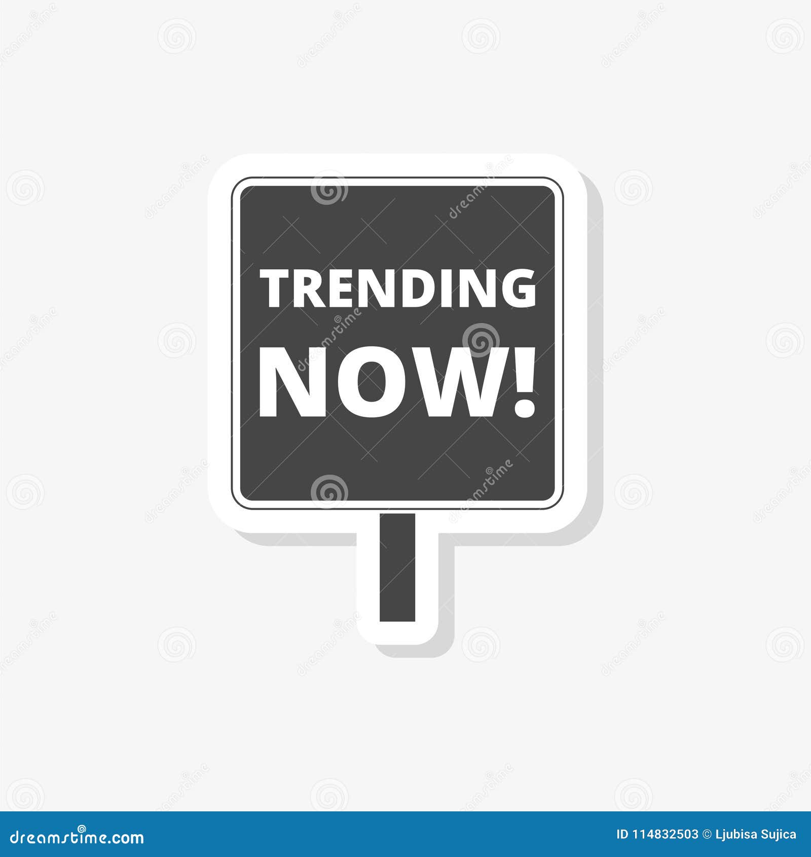 Trending Now Sticker, Simple Icon 库存例证 - 插画 包括有 现在, 蜂声: 114832503