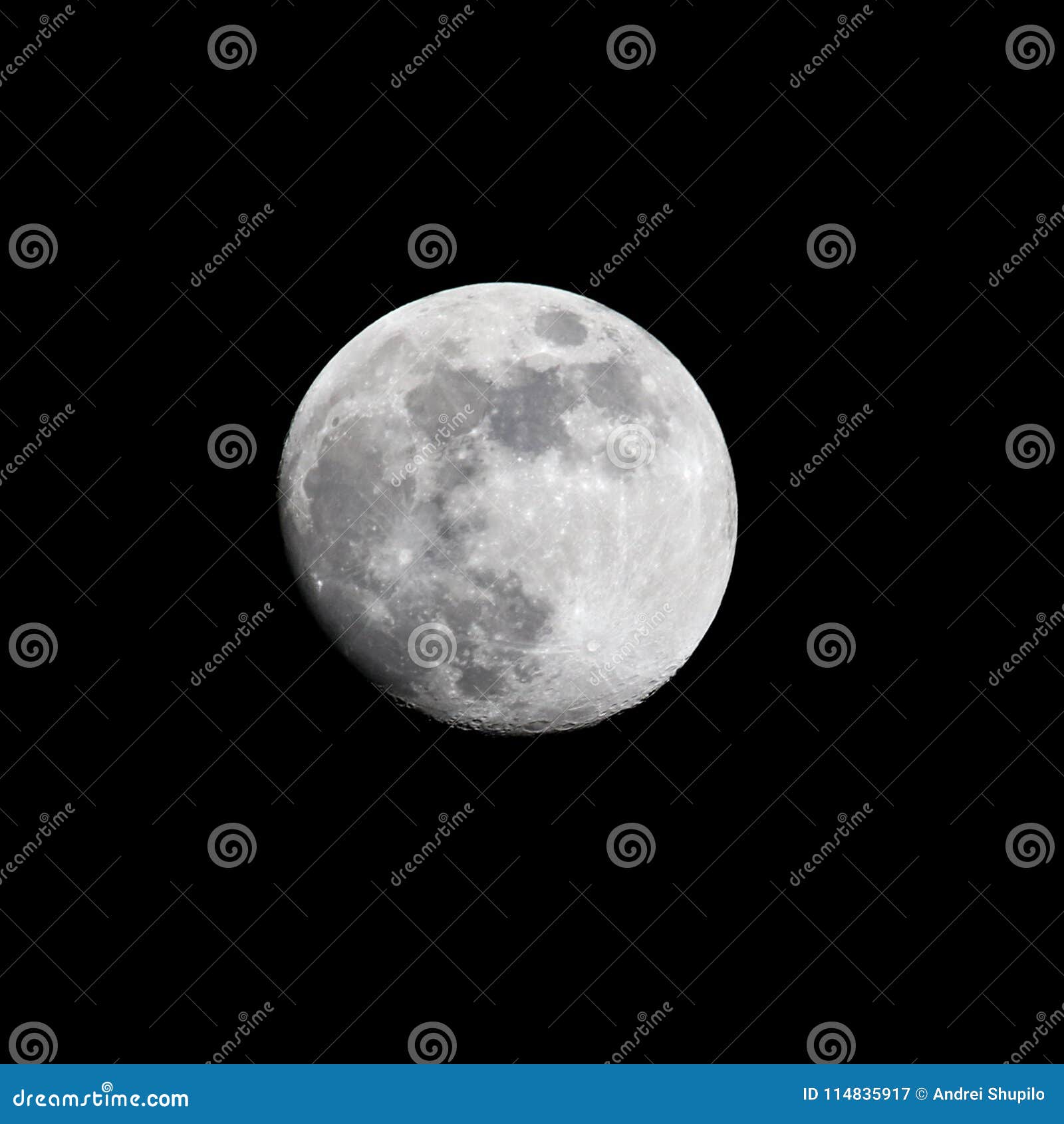 Gray Moon on a Black Background at Night Stock Afbeelding - Image of ...