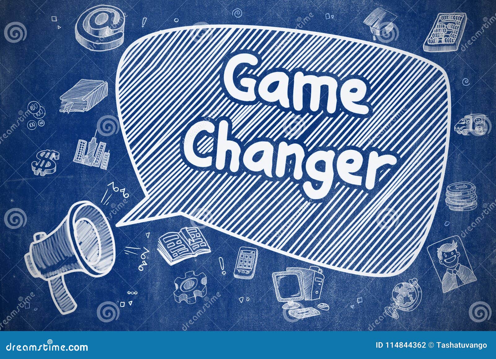 Game Changer - Hand Drawn Illustration on Blue Chalkboard ...