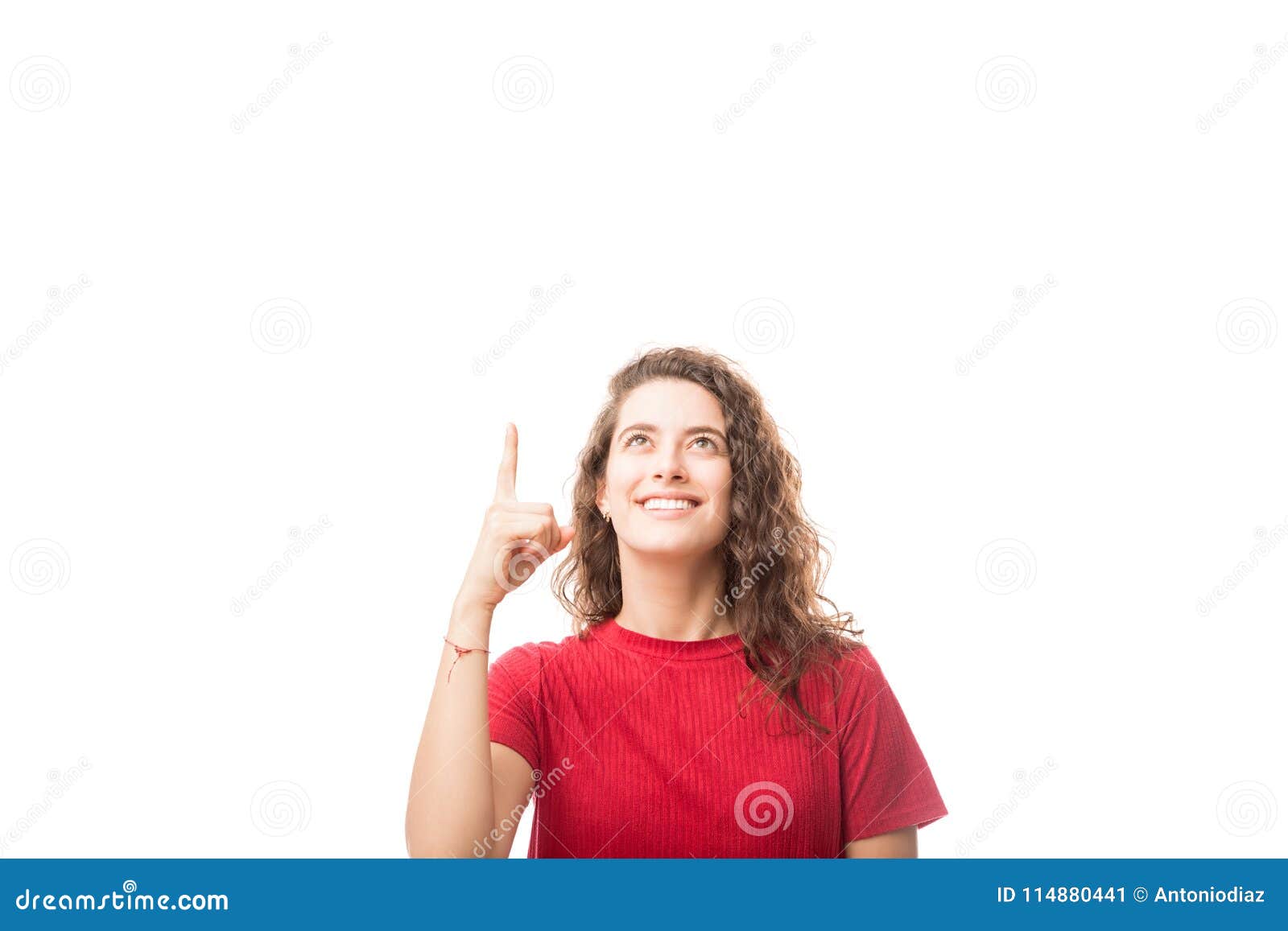 Attractive Woman Pointing at Copy Space 库存图片 - 图片 包括有 女孩, 手指: 114880441