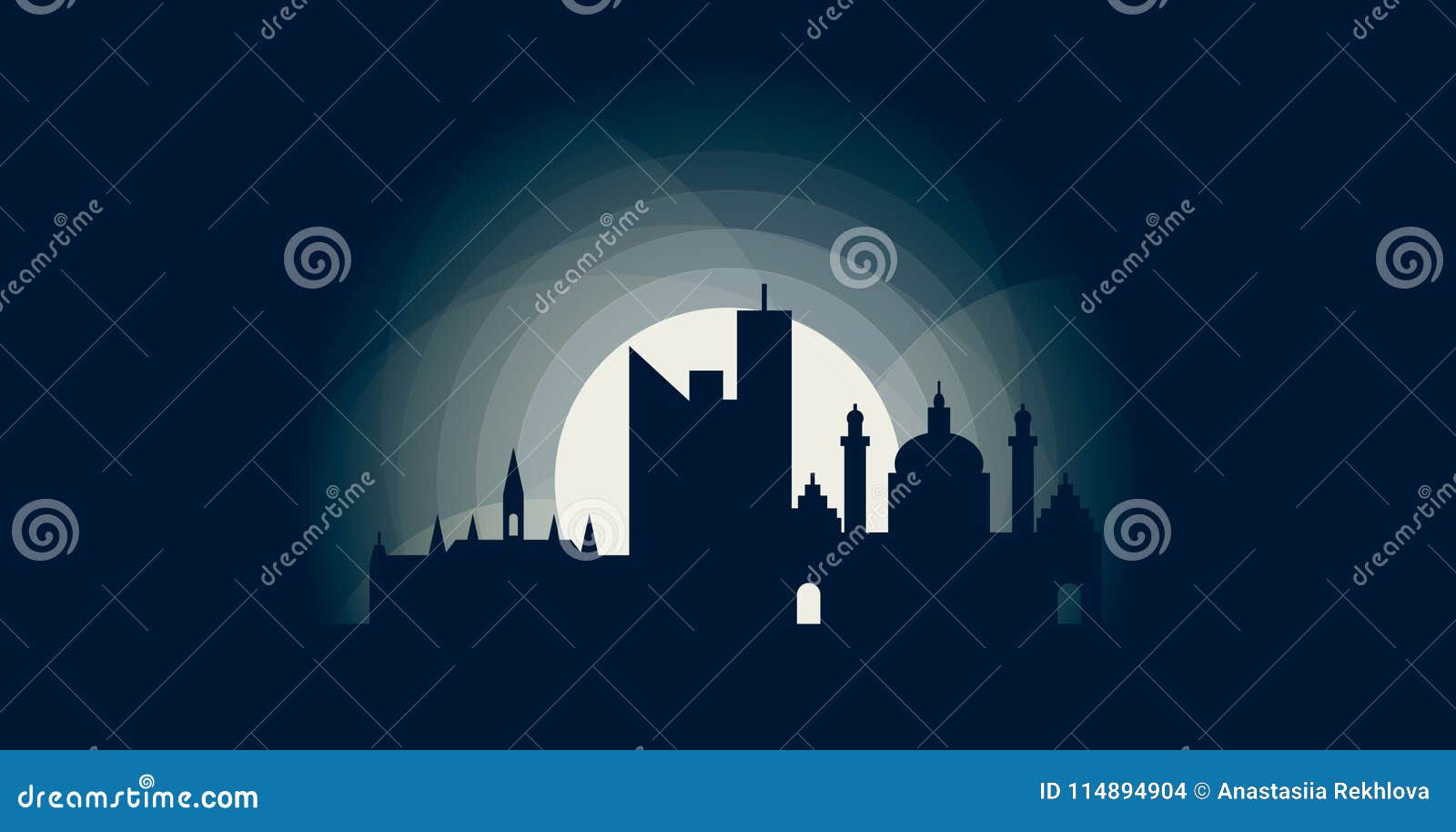Vienna City Skyline Silhouette Vector Logo Illustration Illustrazione ...