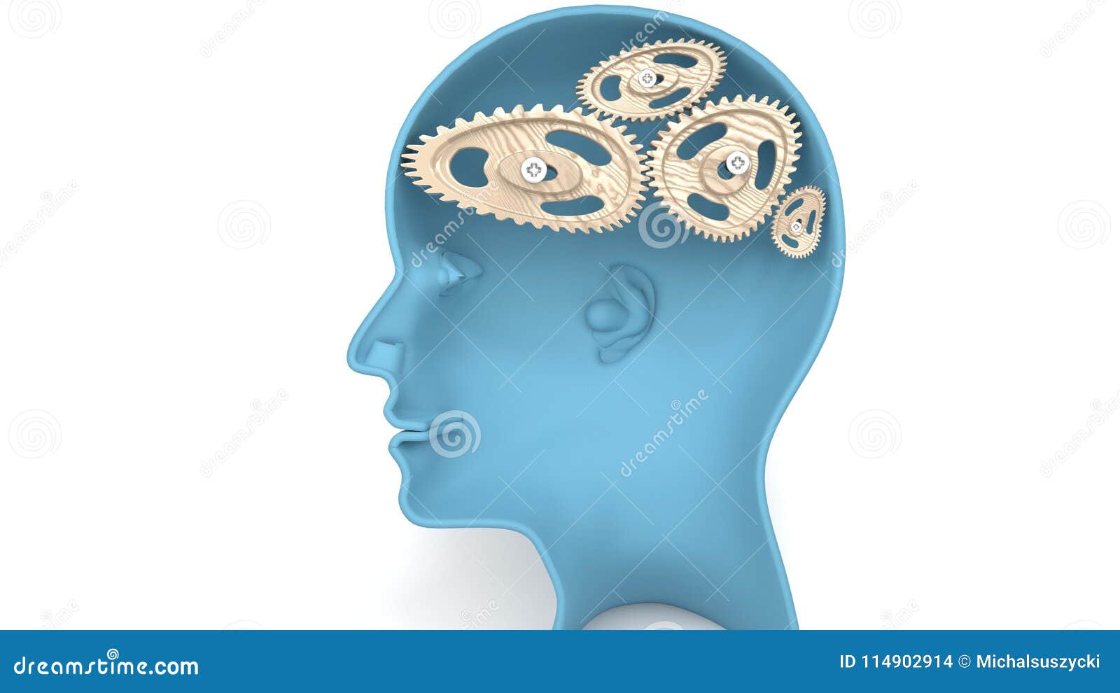 A Fool - Human Head with Twisted and Broken Cogwheels instead of a ...