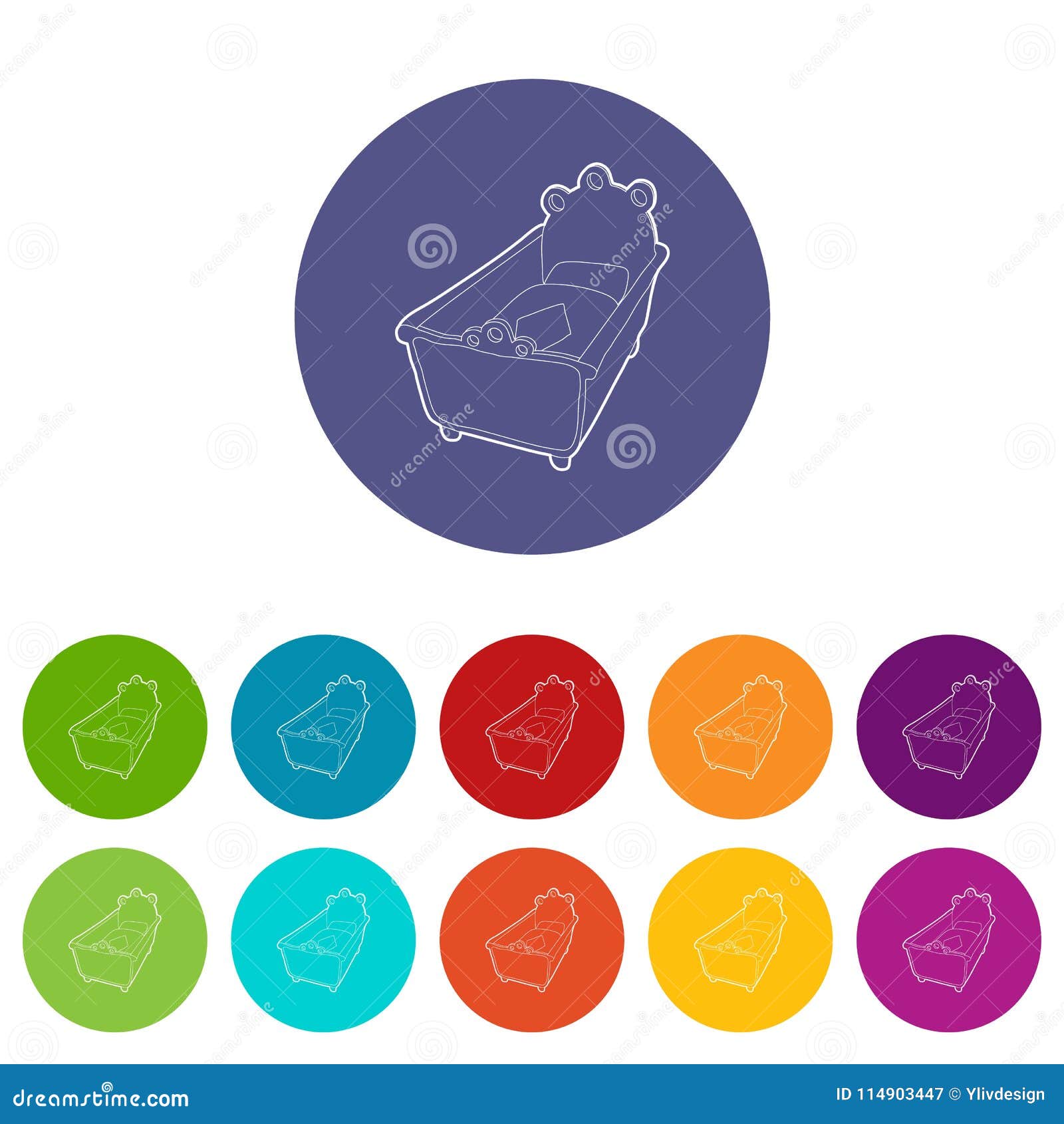 Cradle Icons Set Vector Color Vector Illustratie - Illustratie ...