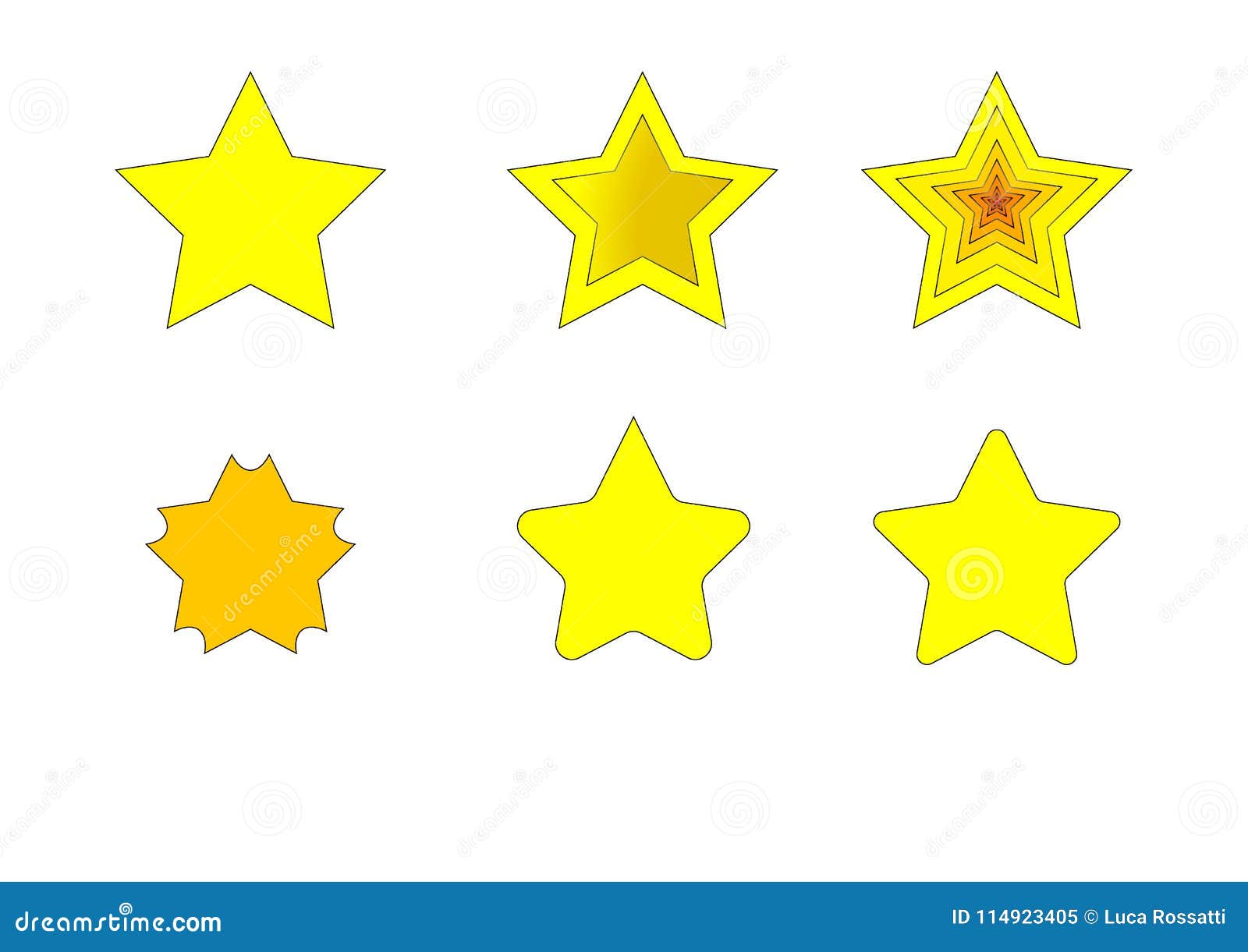 Many Type Of Stars With Different Shapes In A White Background ...