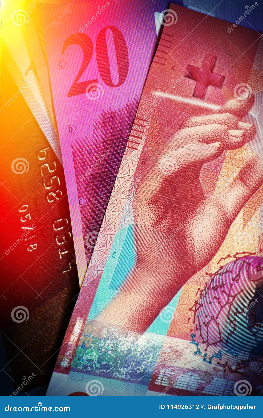 Swiss Banknotes - a Collection of Old and New Twenty Franc Notes ...