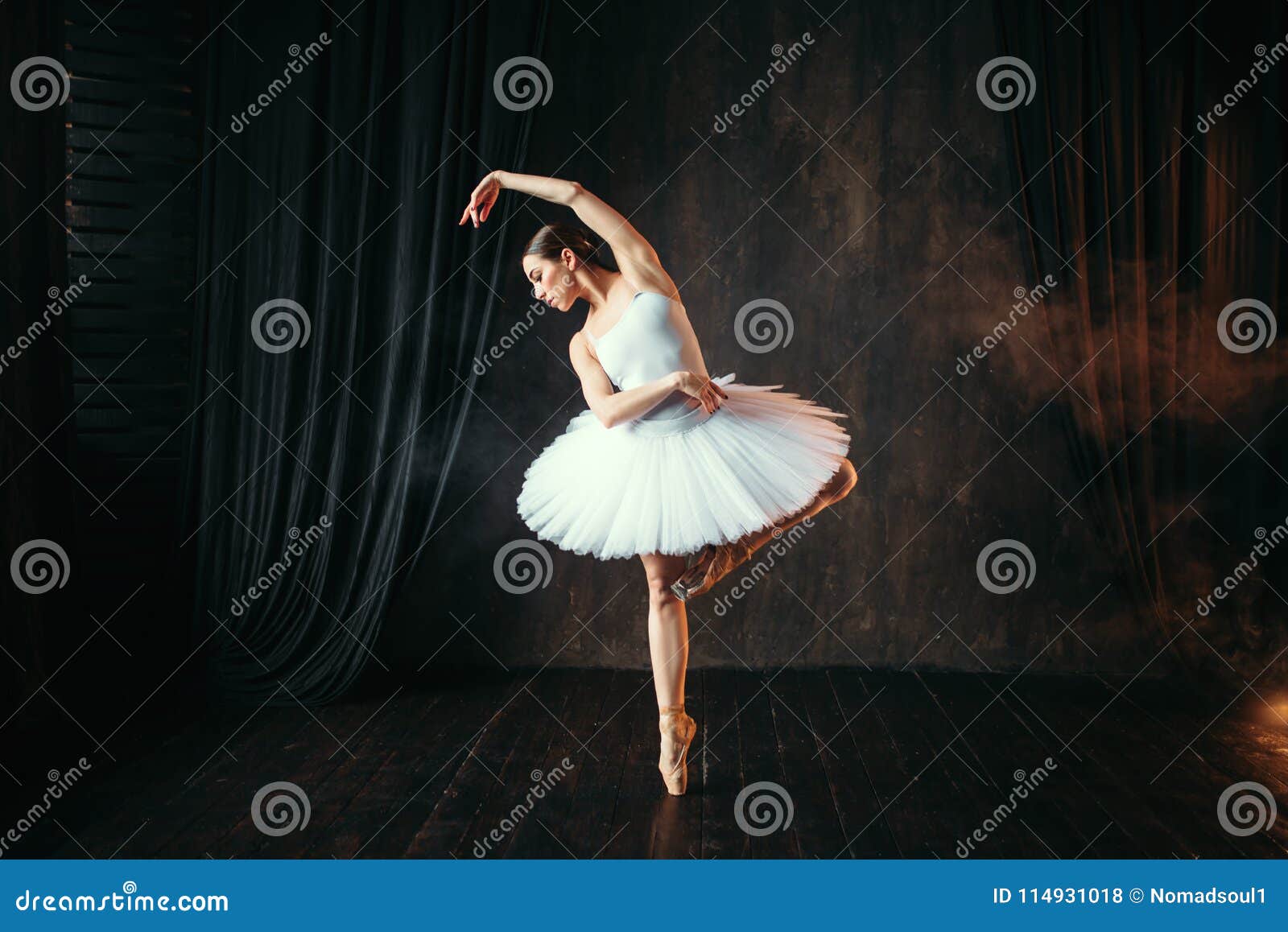Graceful Ballerina Dancing on Theatrical Stage Στοκ Εικόνες - εικόνα ...