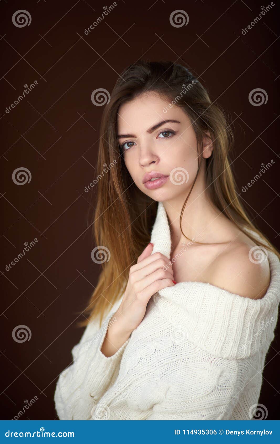 Model Posing in Studio during Classic Test Shoot Fotografia Stock ...