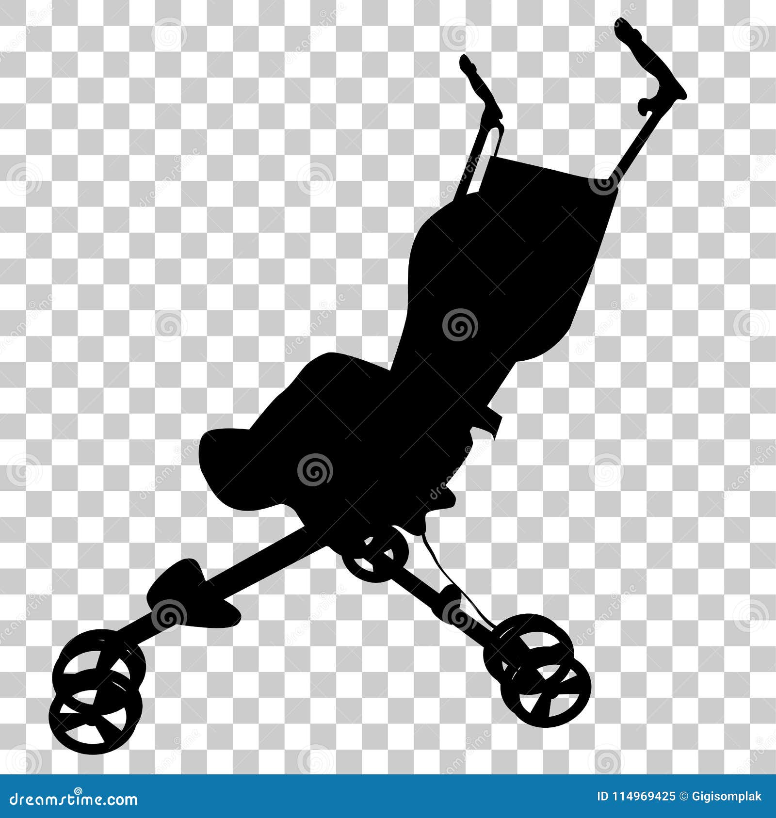 Simple Silhouette of Baby Stroller, at Transparent Effect Background ...