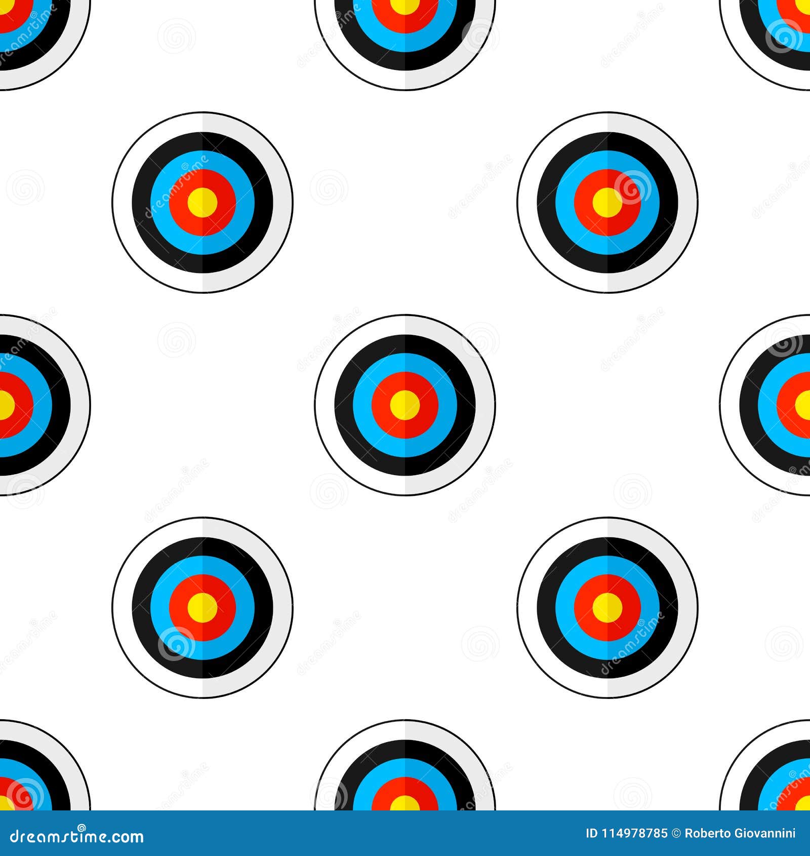 Archery Bull`s Eye Target Seamless Pattern Ilustração do Vetor ...