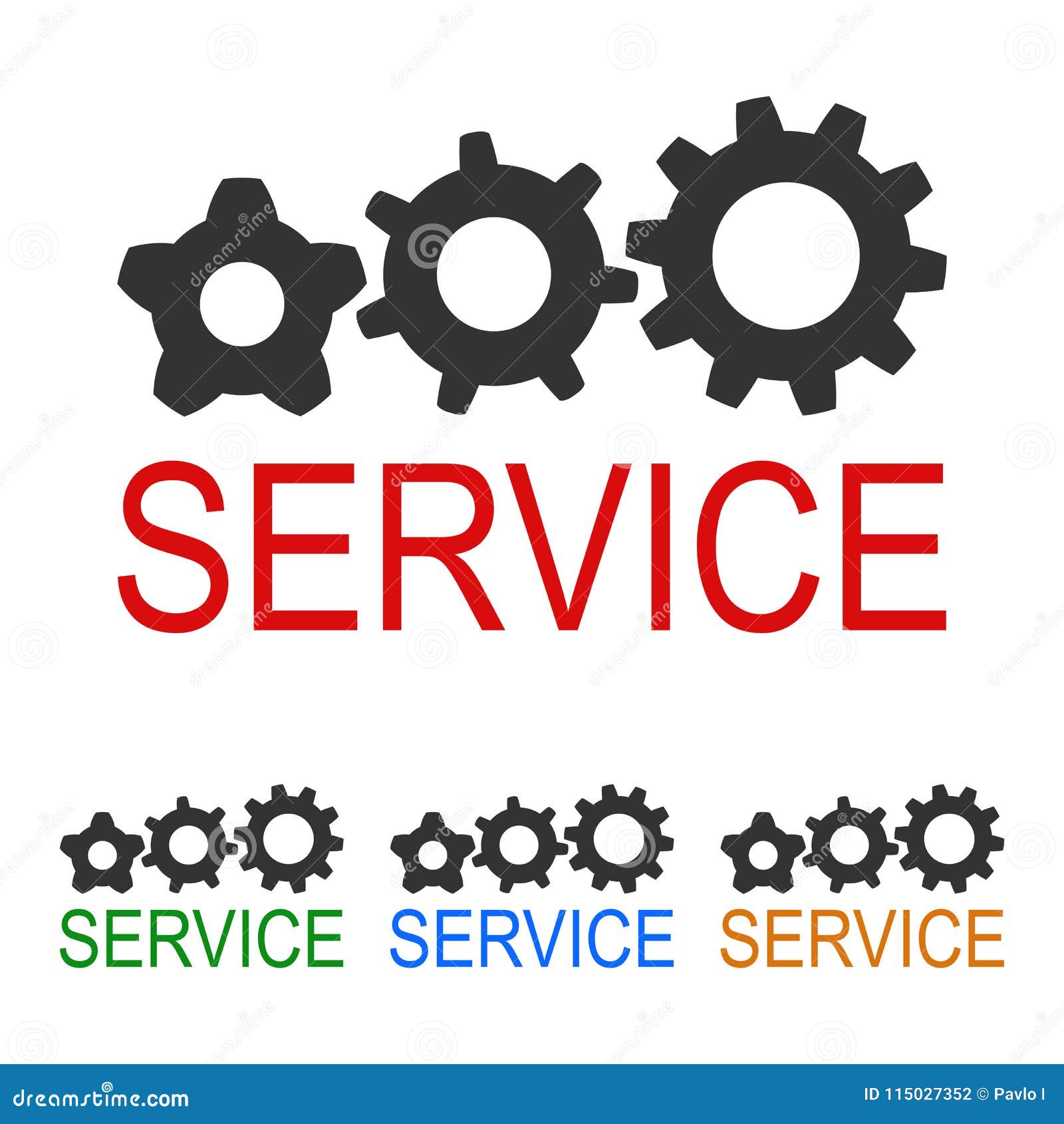 Creative Logo Service with Gears - Vector 库存例证 - 插画 包括有 徽标, 查出: 115027352