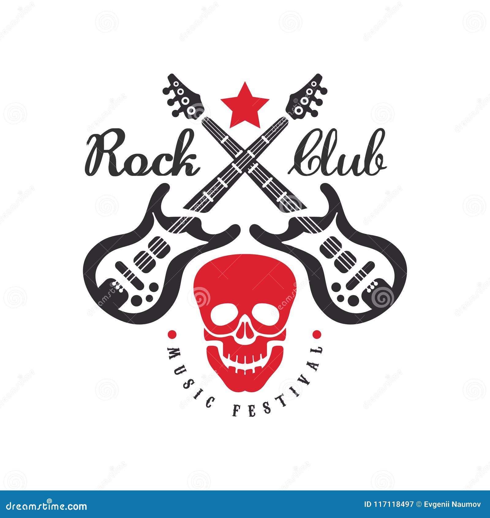 Rock Club Music Festival Logo, Emblem for Rock Band, Festival, Guitar ...