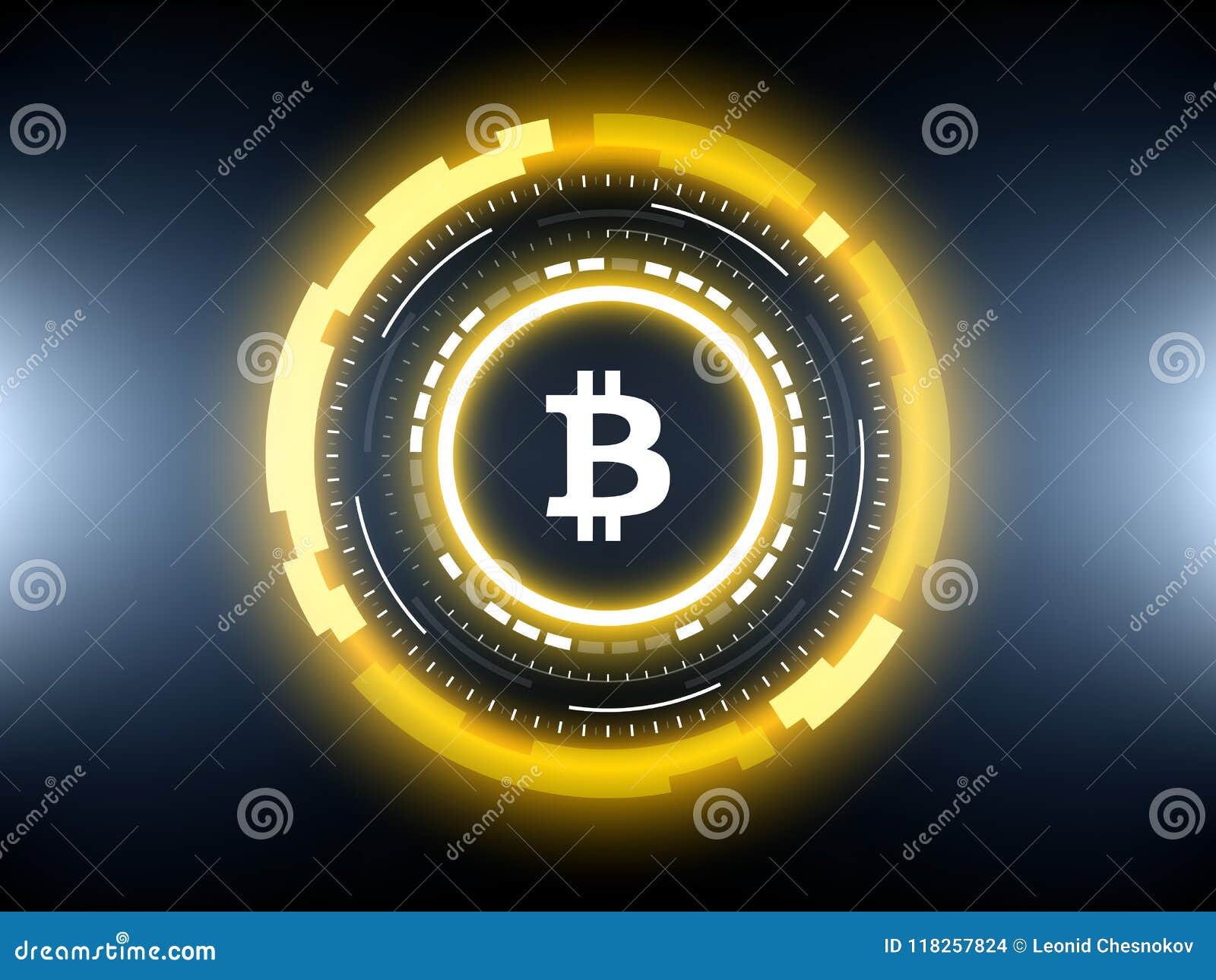Bitcoin Cryptocurrency Futuristic Circle Vector Illustration Ilustração ...
