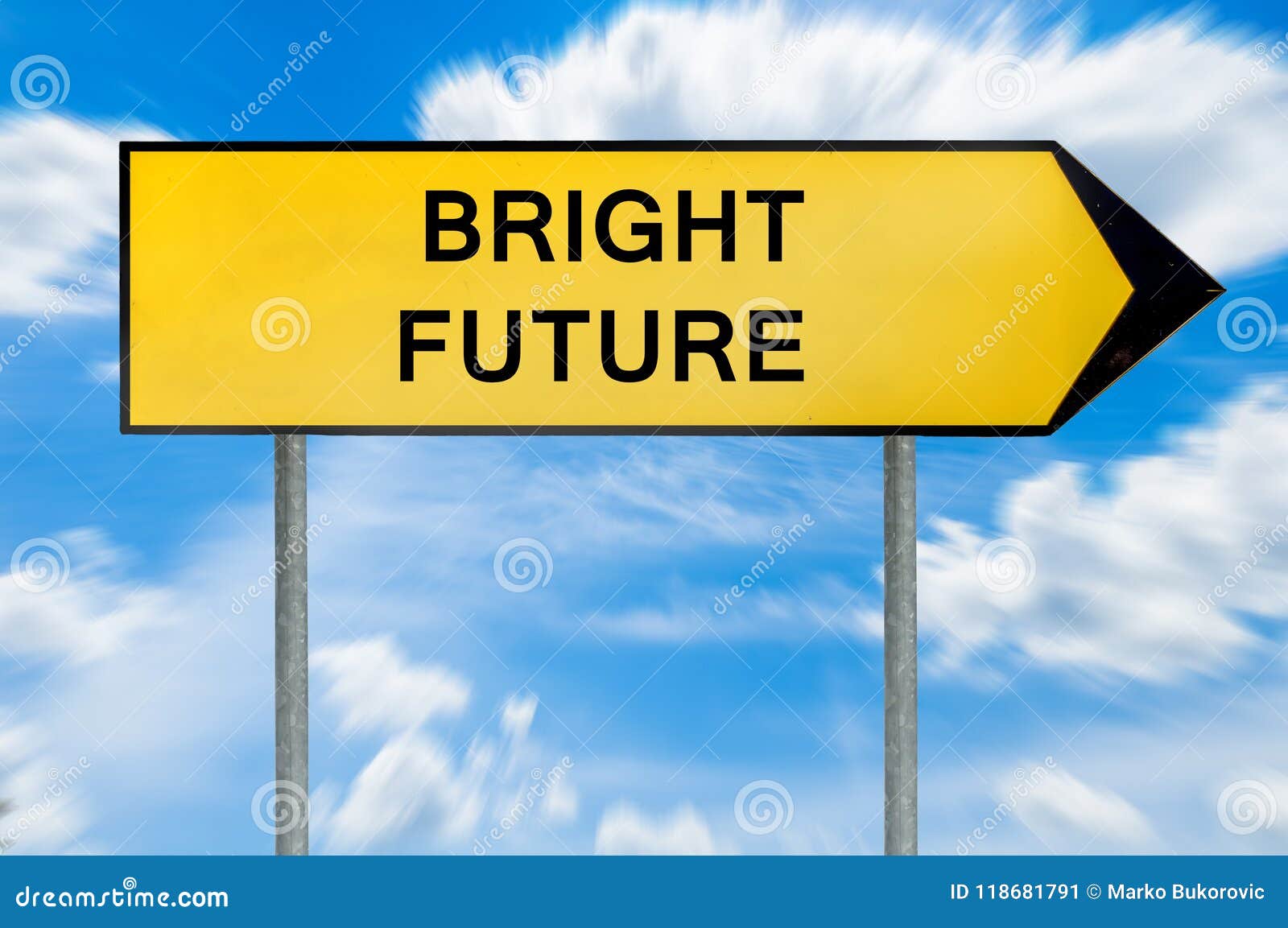 Yellow Street Concept Bright Future Sign Image stock - Image du ...