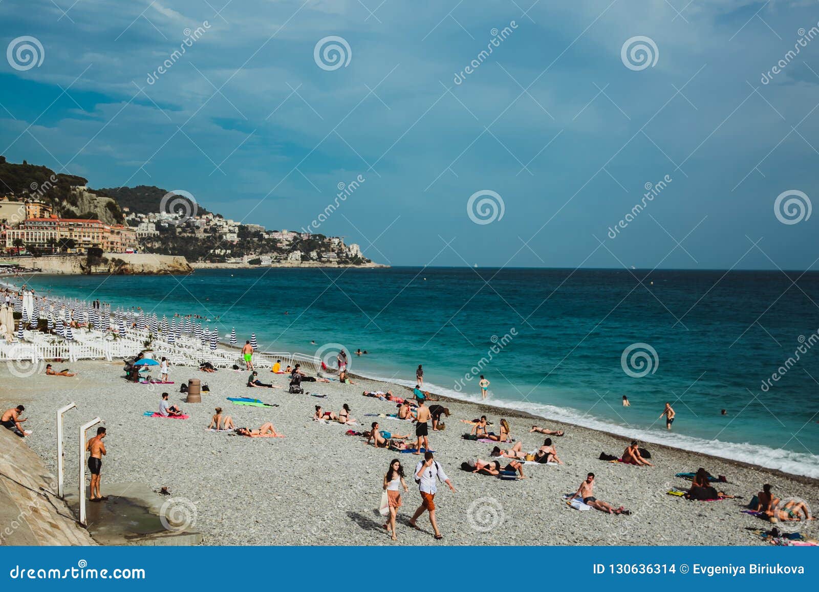 NICE, FRANCE - JUNE 26, 2017: People Enjoying Sunny Weather on the ...