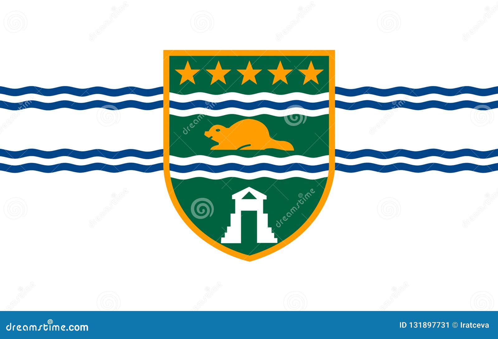 Flag of Surrey in British Columbia, Canada Stock Illustrationer ...
