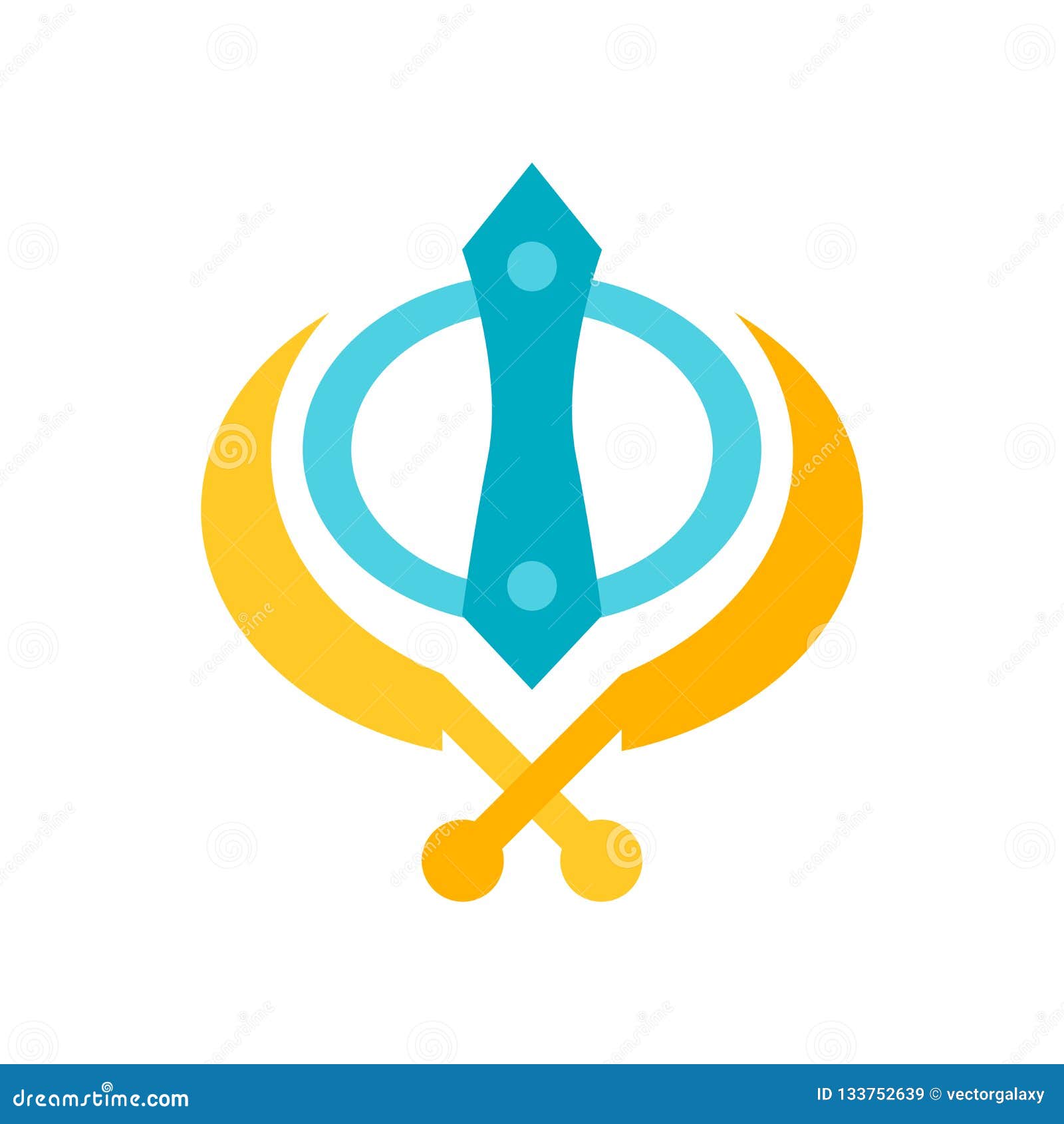 Khanda Icon Vector Isolated on White Background, Khanda Sign ...