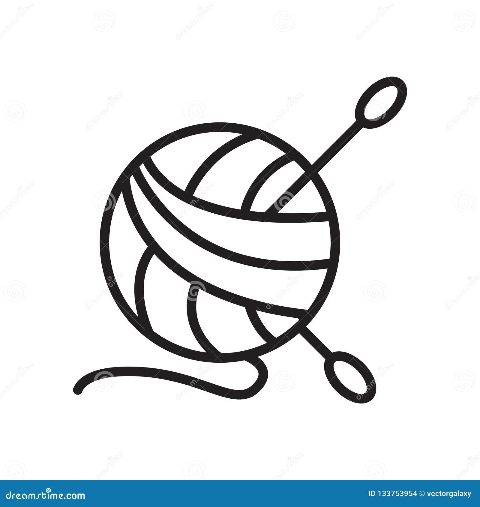 Ball of Wool Icon Vector Sign and Symbol Isolated on White Background ...