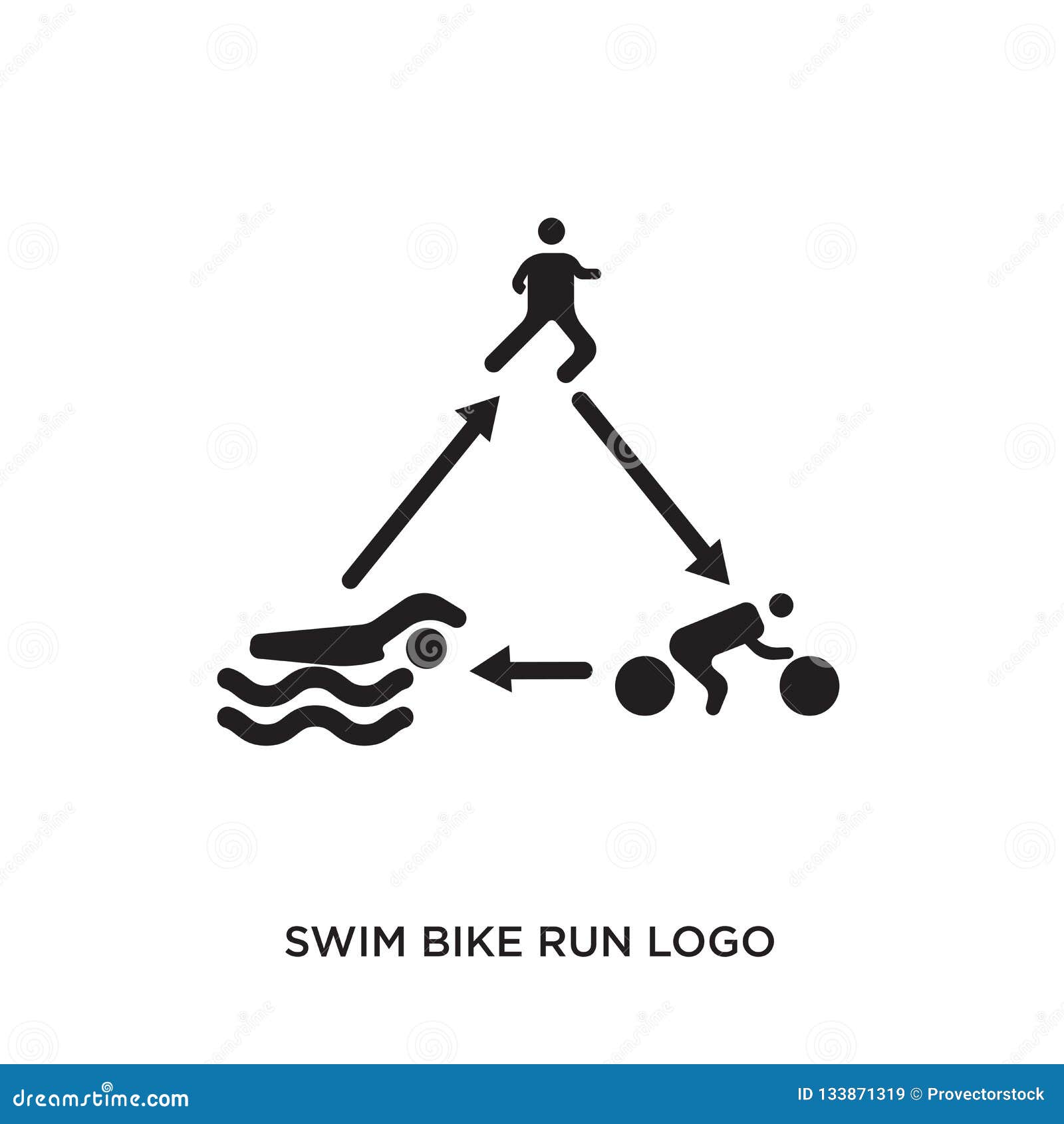 Swim bike run logo ilustração do vetor. Ilustração de conceito - 133871319