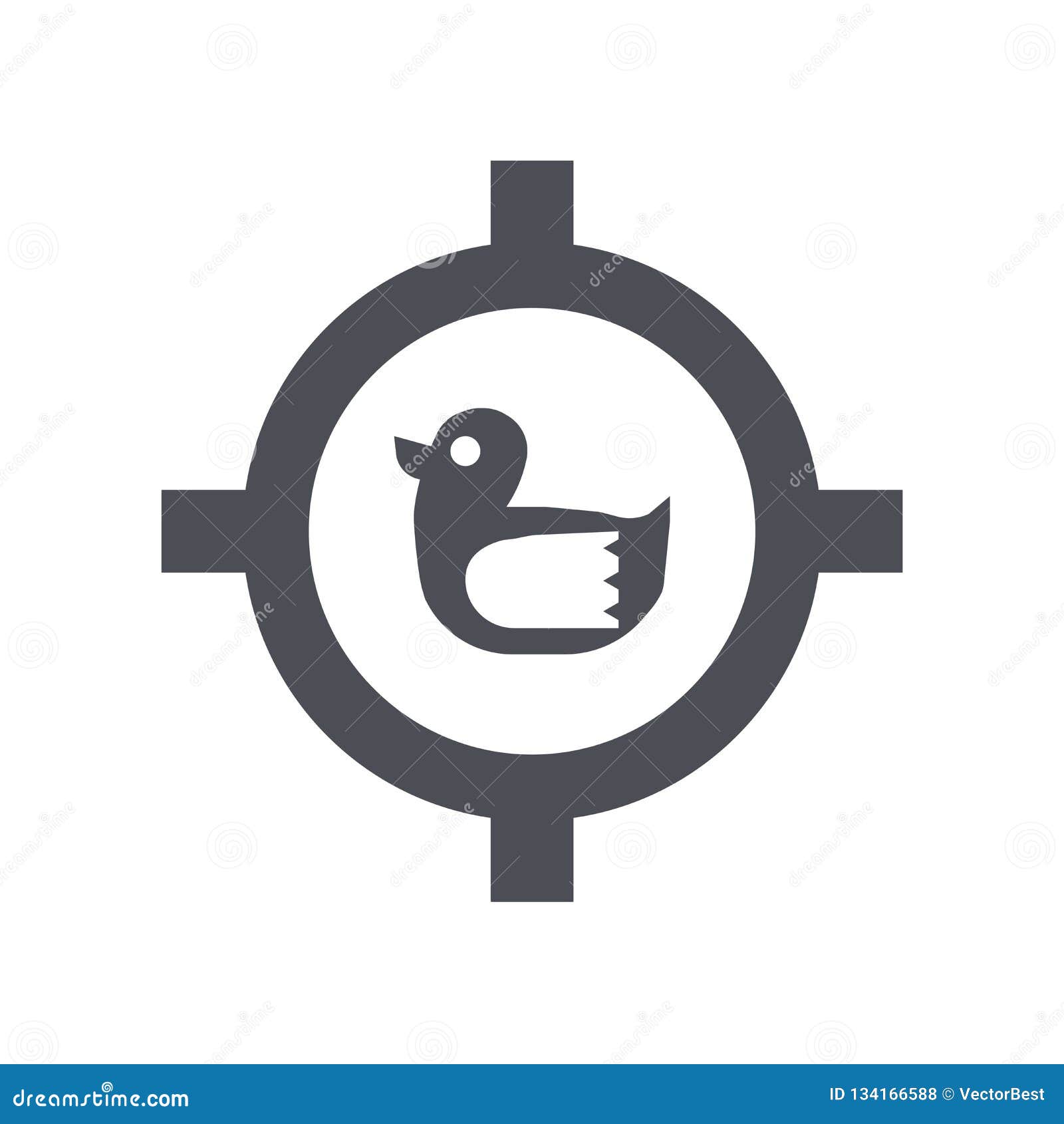 Shoot Duck Icon Vector Sign and Symbol Isolated on White Background ...