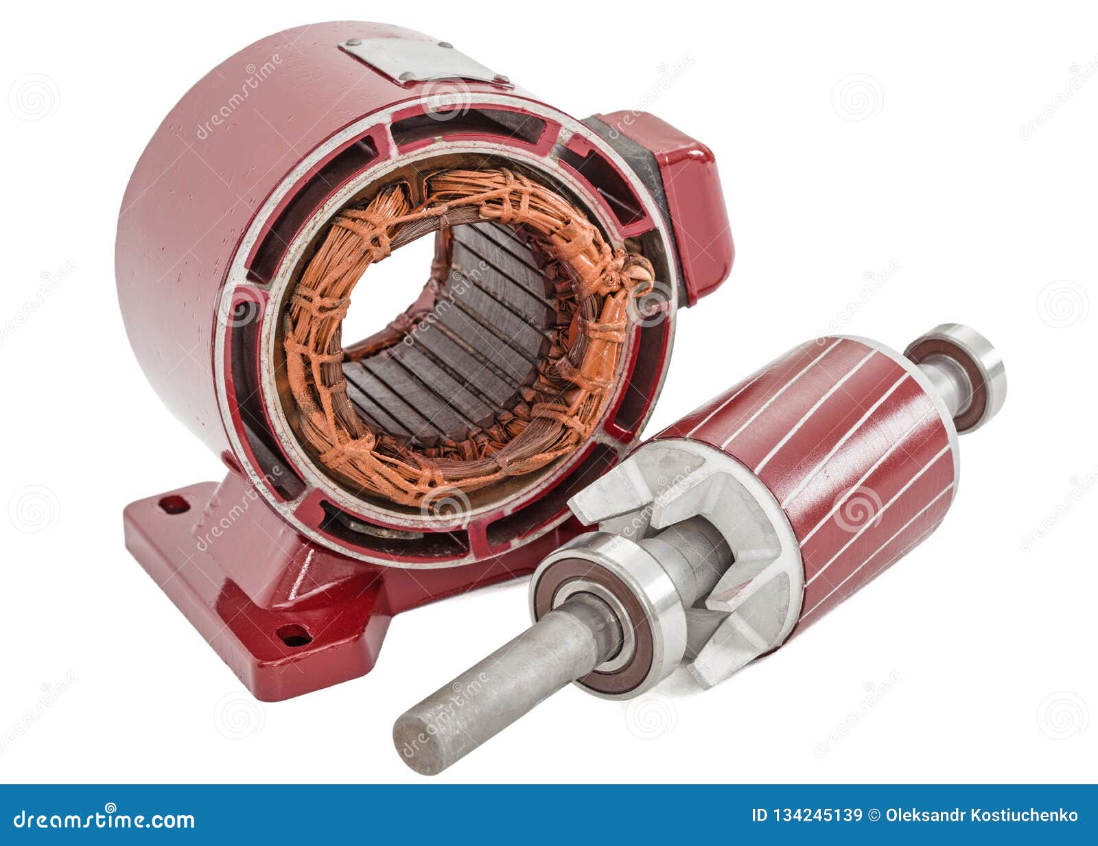 Rotor and Stator of Electric Motor, Isolated on White Background 库存图片 ...