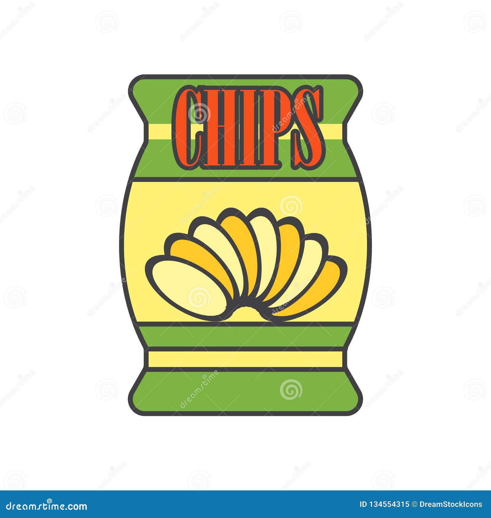 Chips Icon Vector Sign and Symbol Isolated on White Background, Chips ...