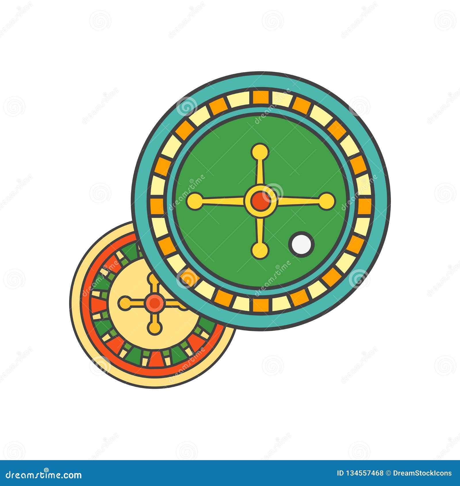 Roulette Icon Vector Sign and Symbol Isolated on White Background ...