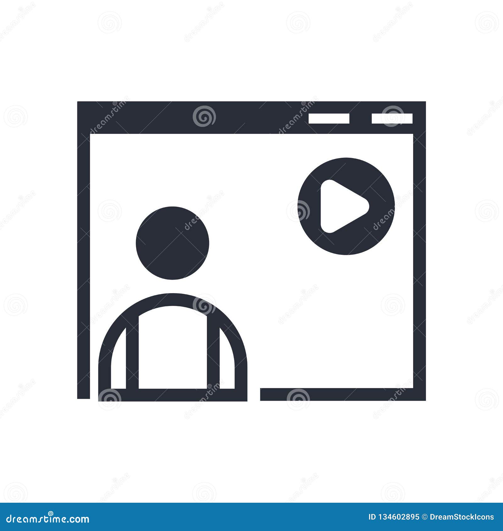 Video Lecture Icon Vector Sign and Symbol Isolated on White Background ...