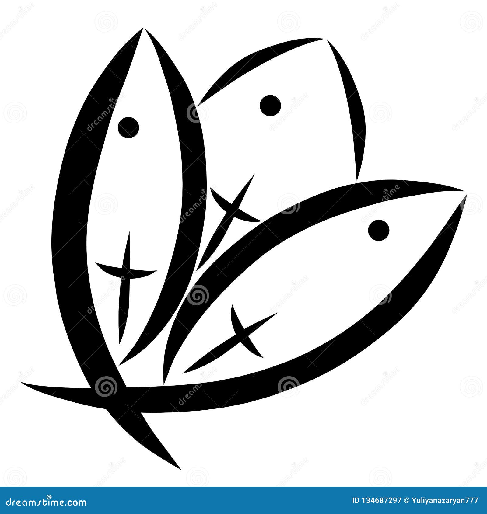 Christian Symbolism, Three Fishes and Crosses, Faith and Salvation ...