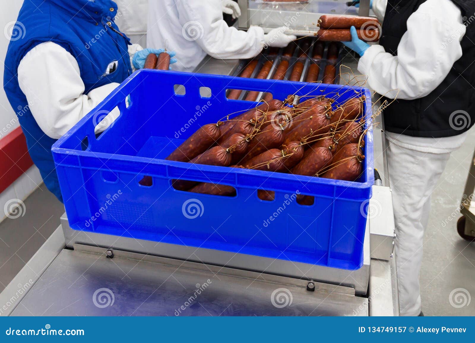Prepackaging of the Fresh Smoked Sausages. Imagem de Stock - Imagem de ...
