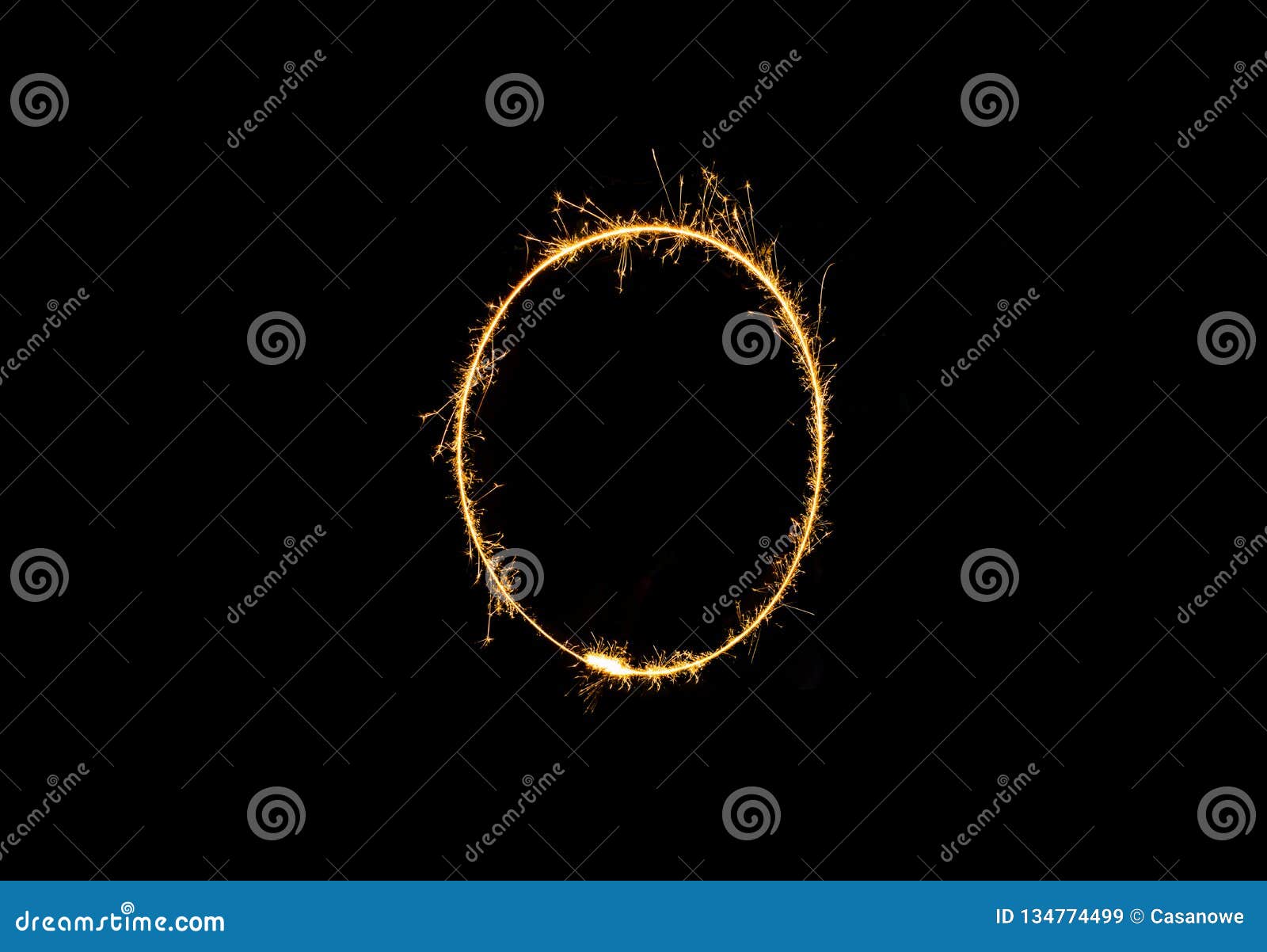 Numbers 0 or Zero Sparkler Firework Light Isolated on Black Background ...